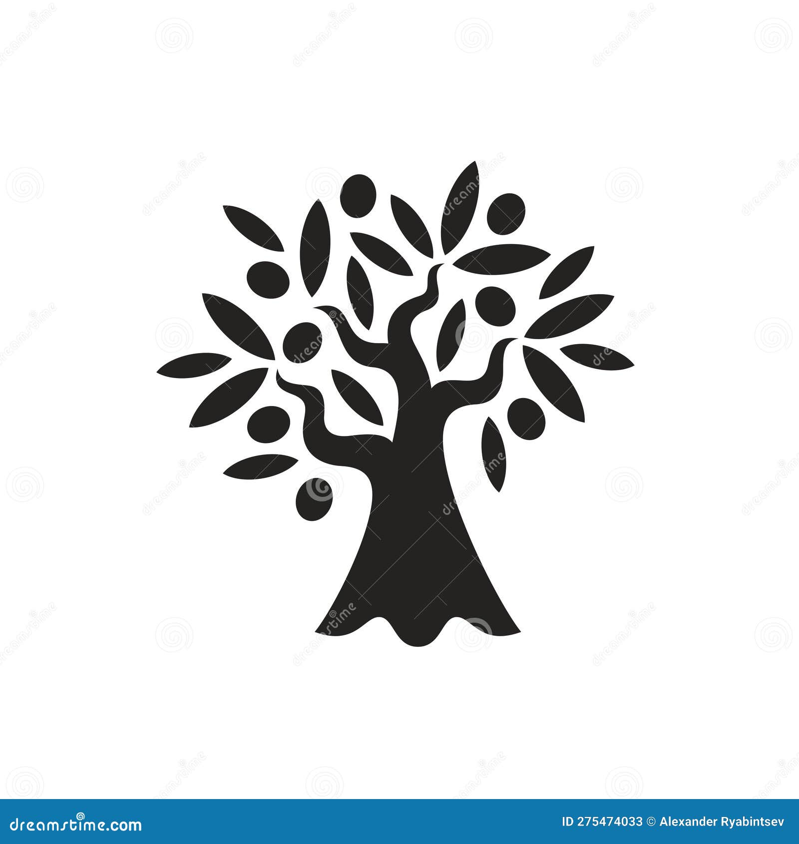 Olive Tree Logo. Olive Tree Emblem. Vector Illustration. Stock Vector ...