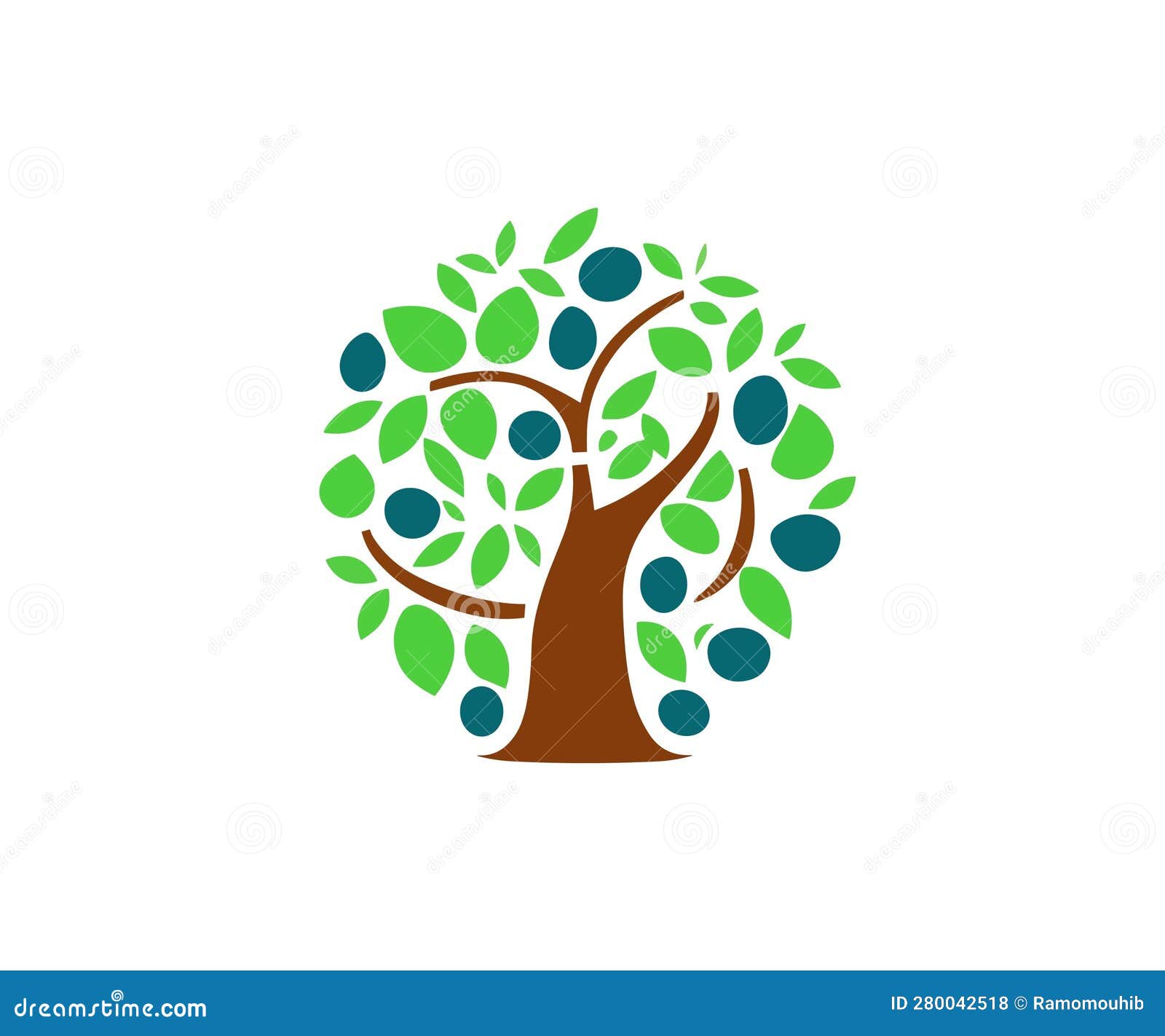 Olive Tree Logo Image Creative Cartoon Design Stock Illustration ...