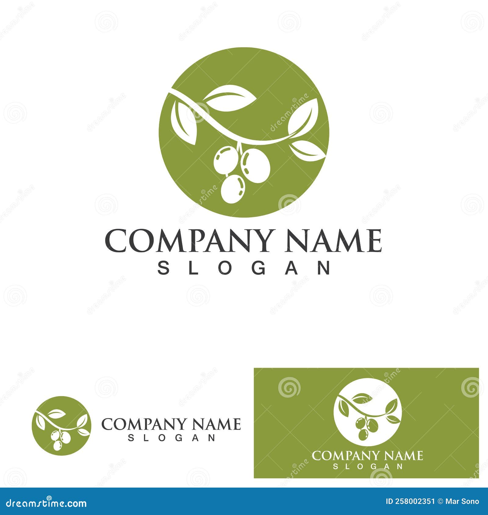 Olive Tree Logo Vector Illustration Design Template Stock Vector ...