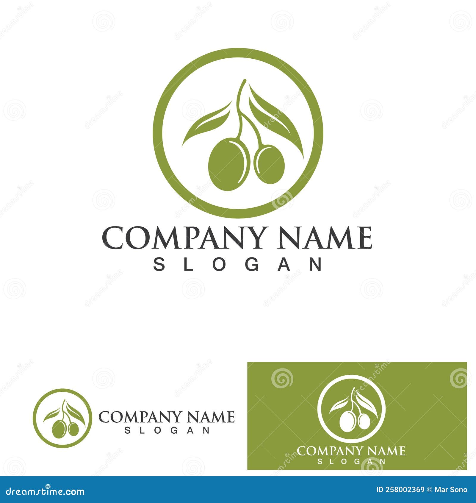 Olive Tree Logo Vector Illustration Design Template Stock Vector ...