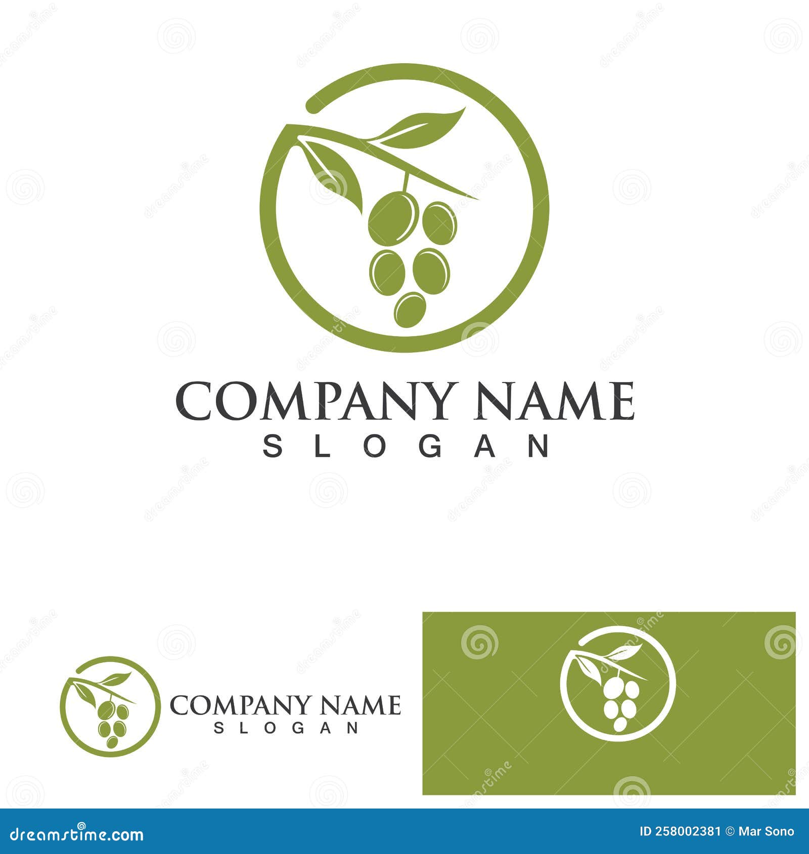 Olive Tree Logo Vector Illustration Design Template Stock Vector ...