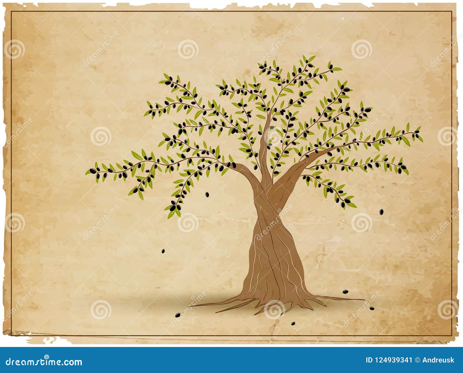 Olive tree vector stock vector. Illustration of sketch - 124939341