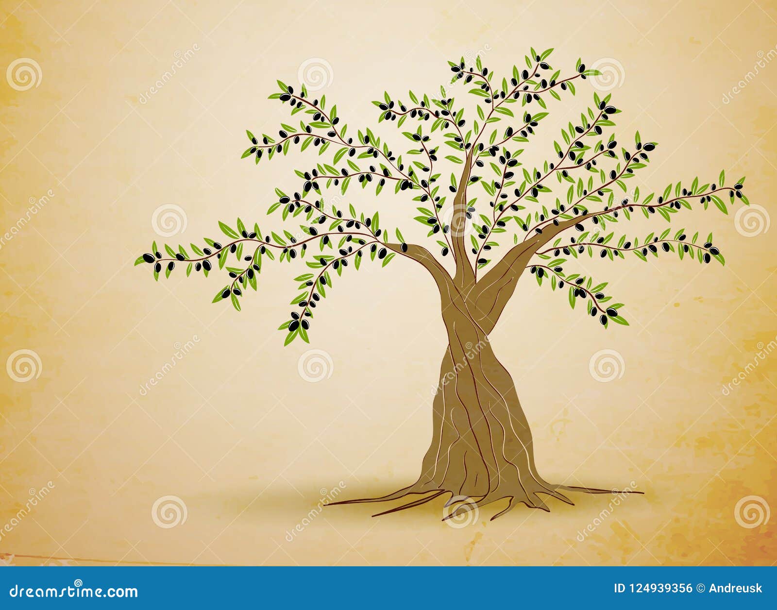 Olive tree vector stock vector. Illustration of plant - 124939356