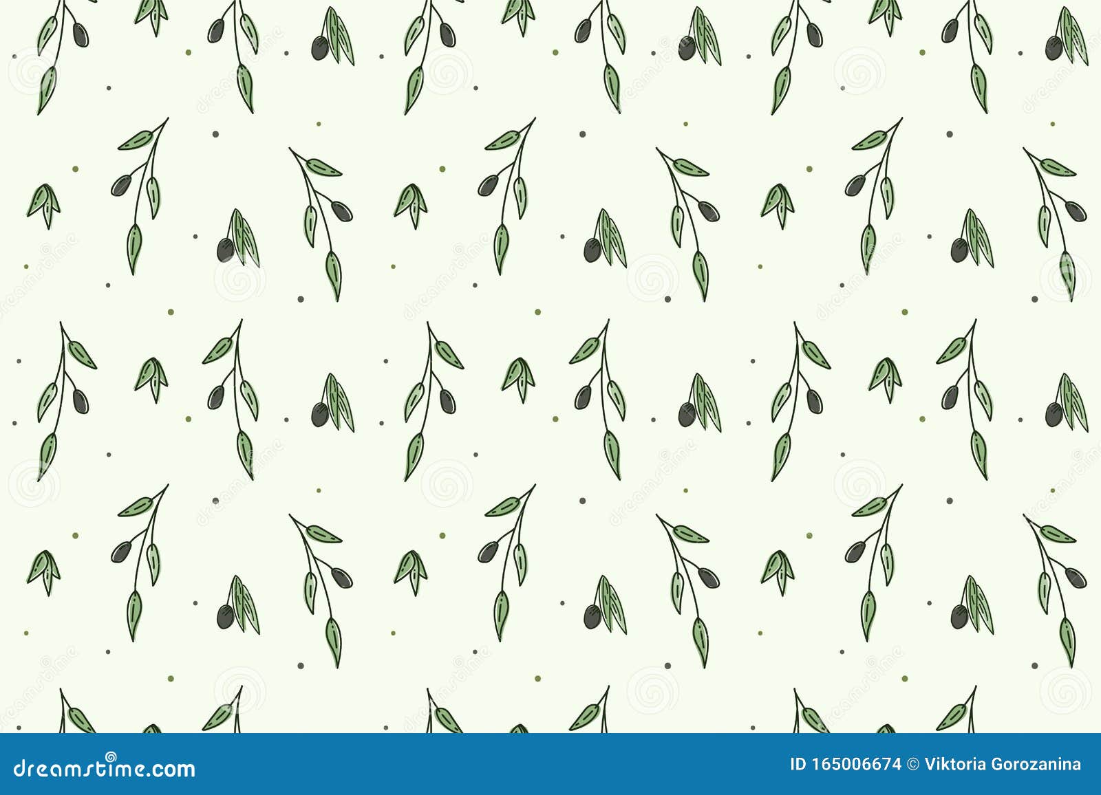Olive Tree Seamless Pattern. Olive Leaf Textile Design Print Stock ...