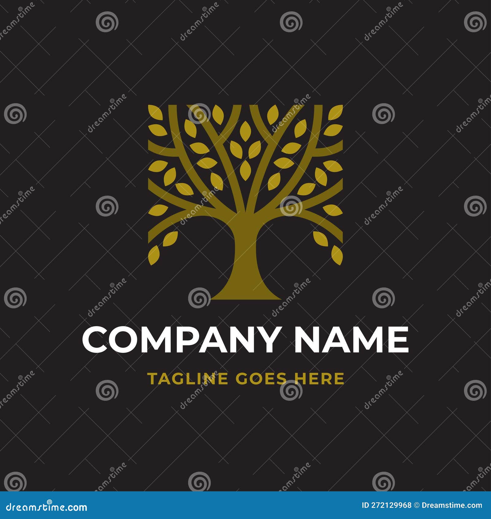 Olive tree square logo. stock vector. Illustration of geometric - 272129968