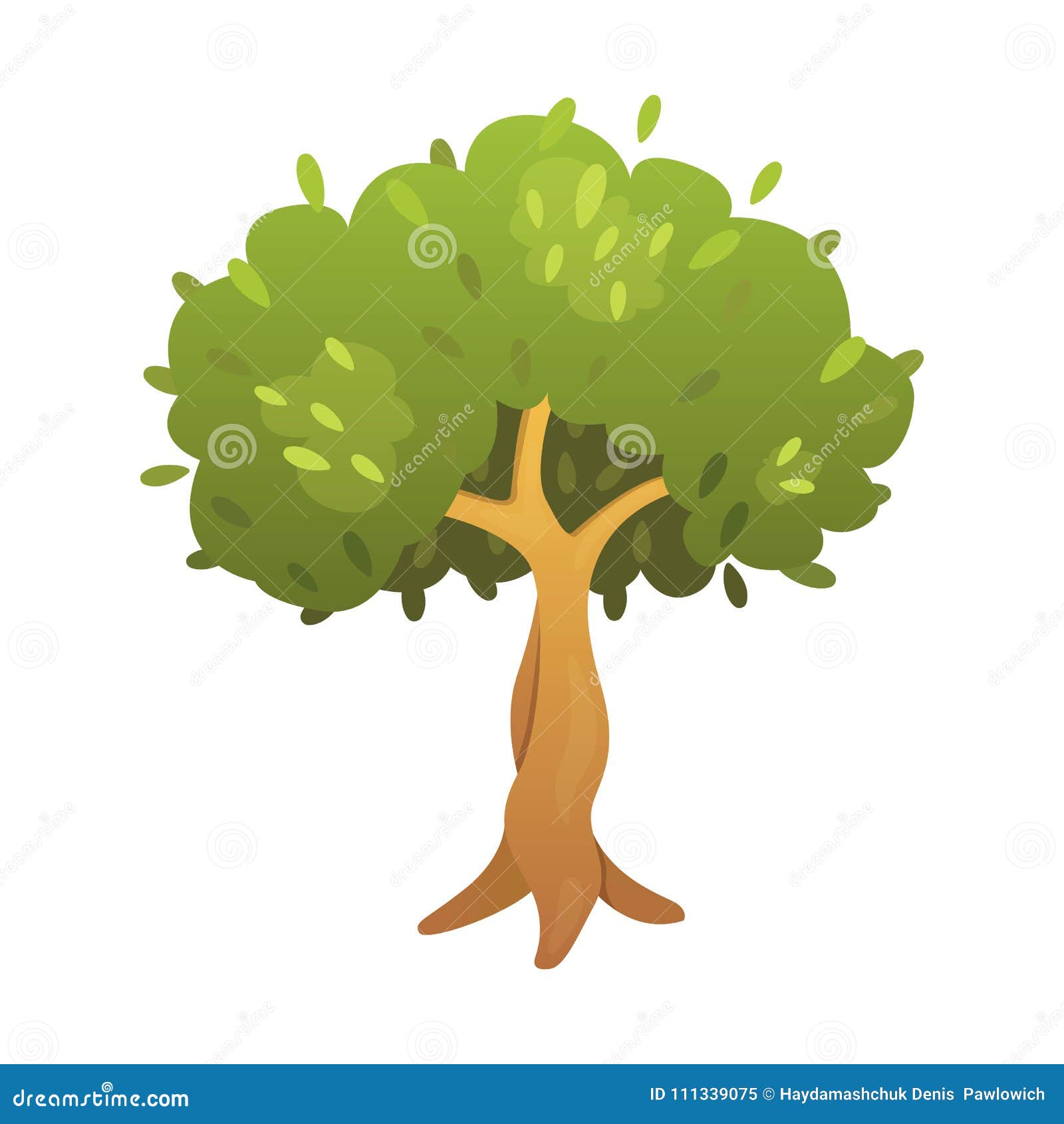 Olive Tree Vector Illustration in Cartoon Style. Stock Vector ...