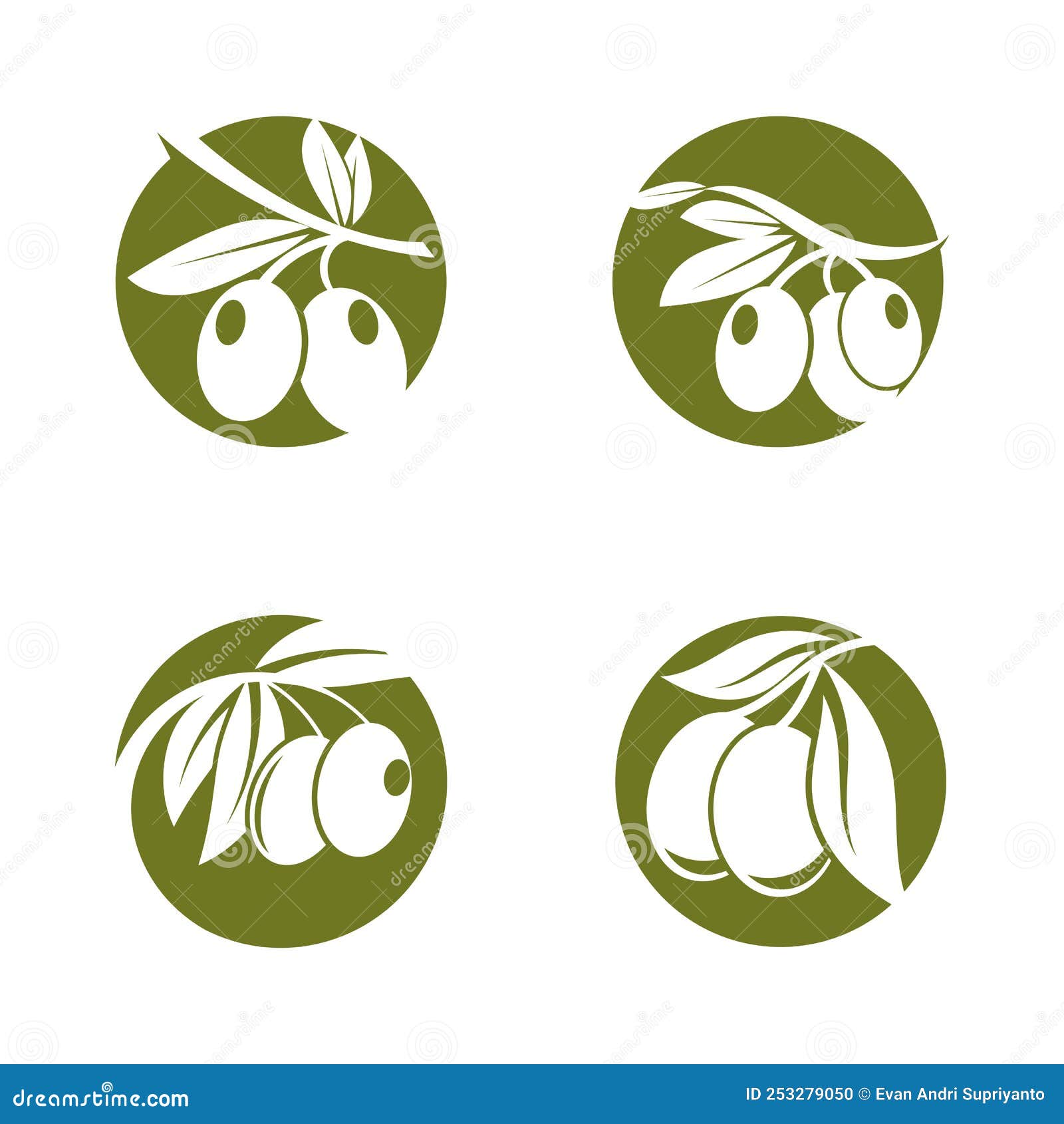 Olive Tree Vector Illustration Design Template Stock Vector ...