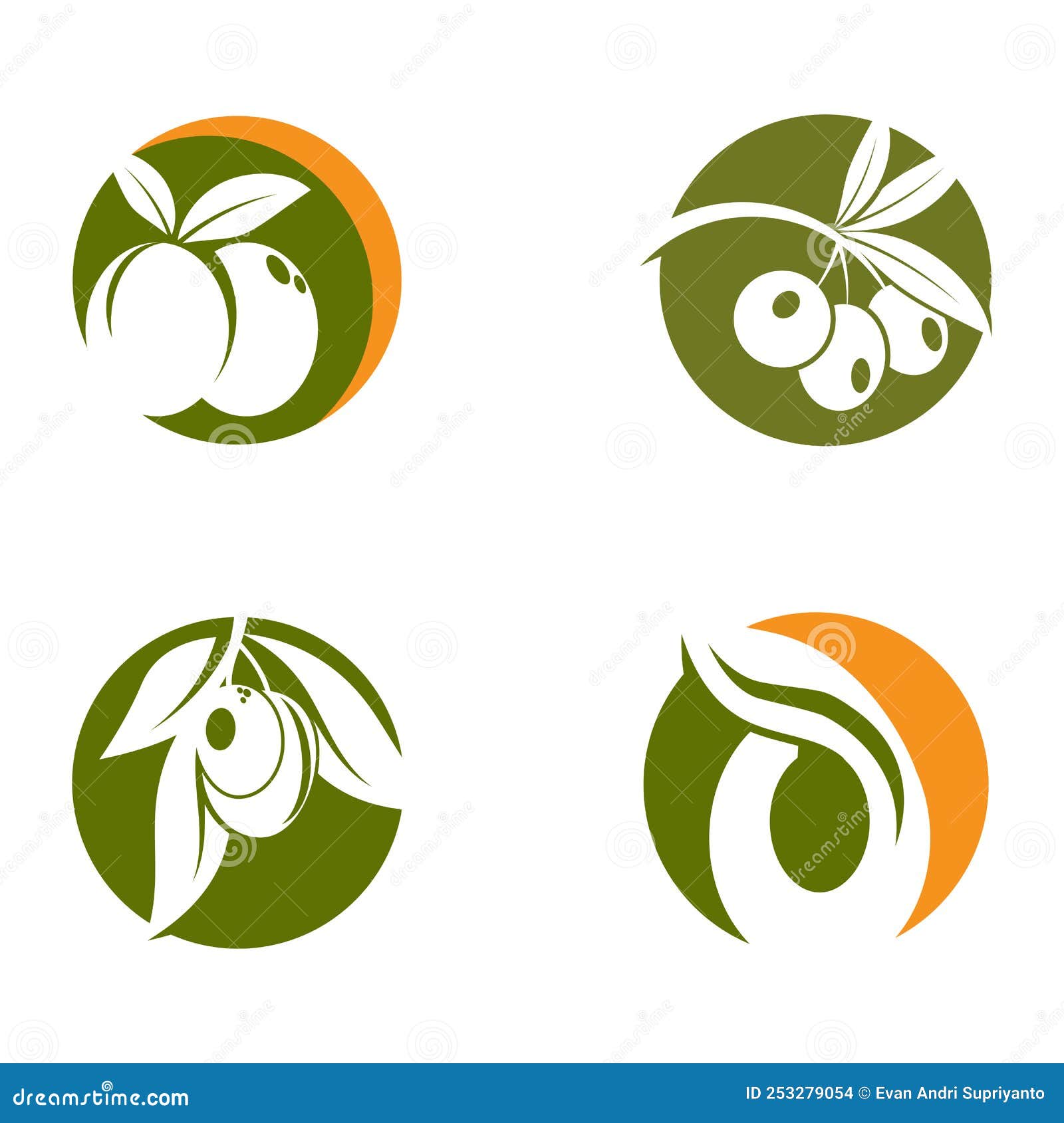 Olive Tree Vector Illustration Design Template Stock Vector ...