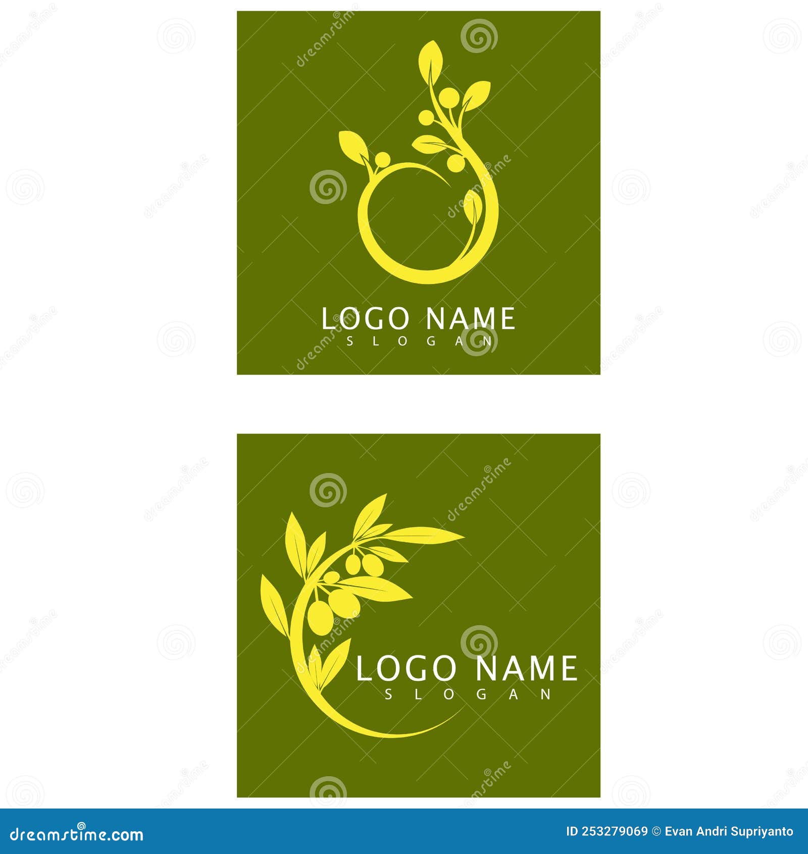 Olive Tree Vector Illustration Design Template Stock Vector ...