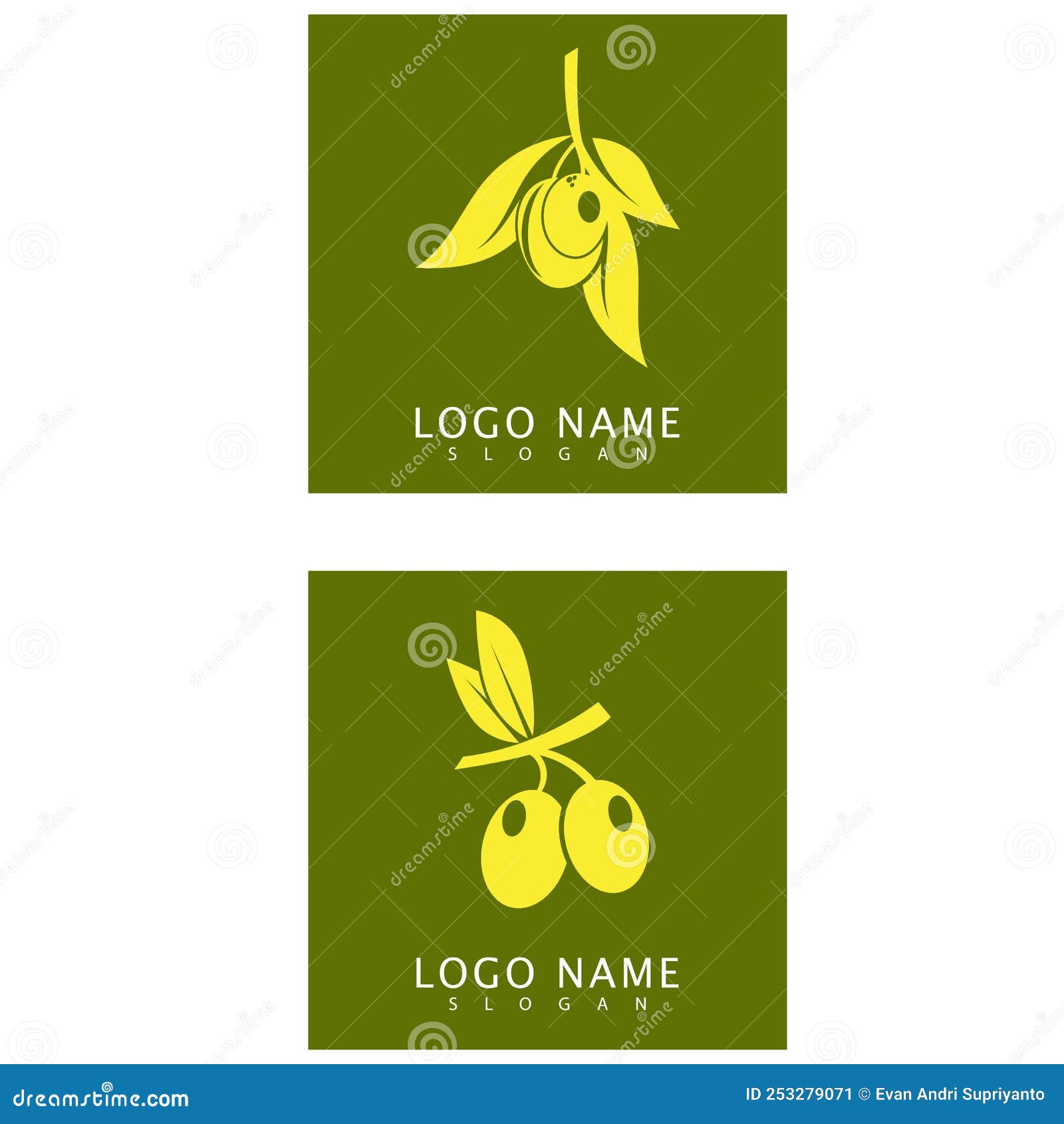 Olive Tree Vector Illustration Design Template Stock Vector ...