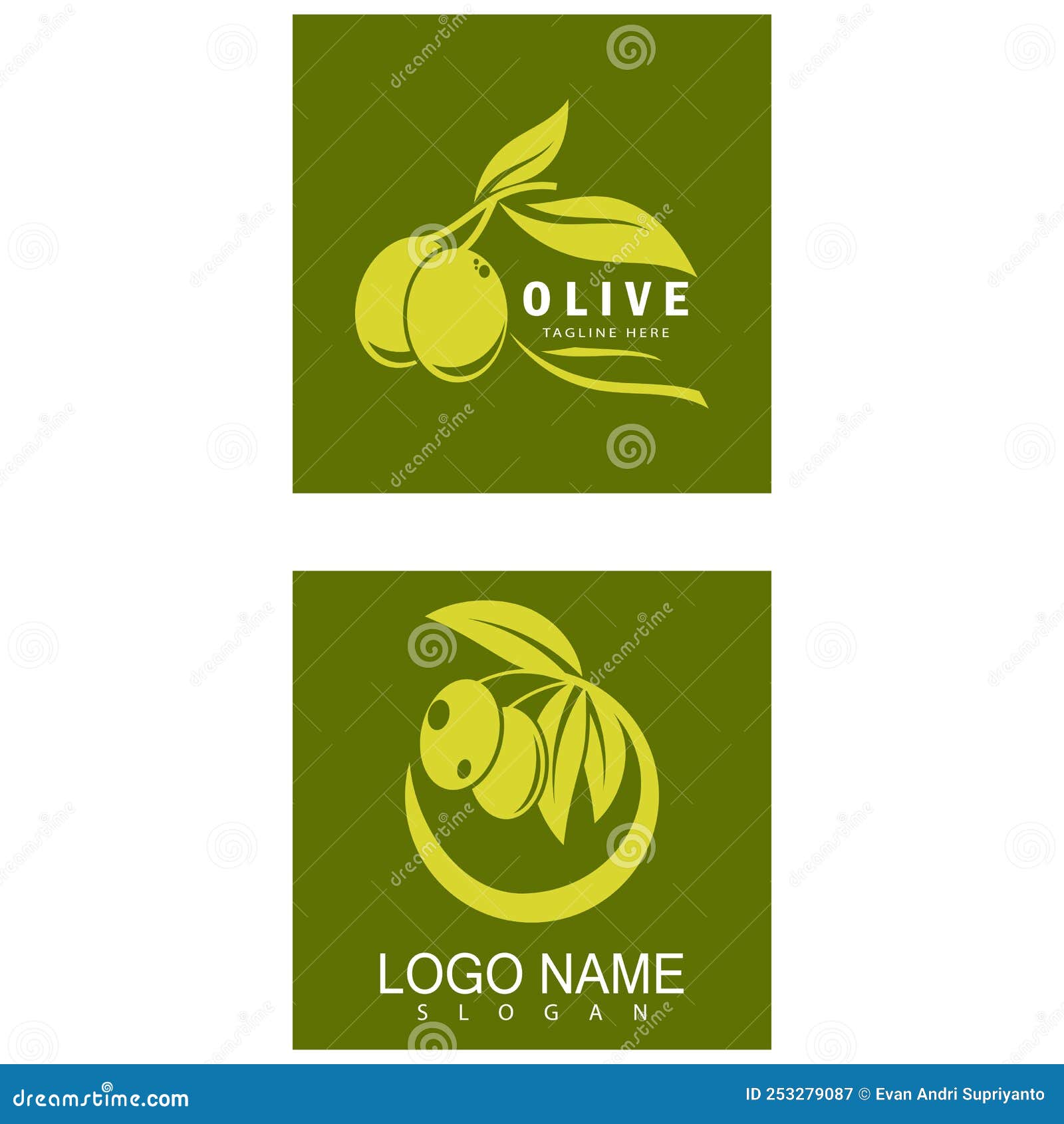 Olive Tree Vector Illustration Design Template Stock Vector ...