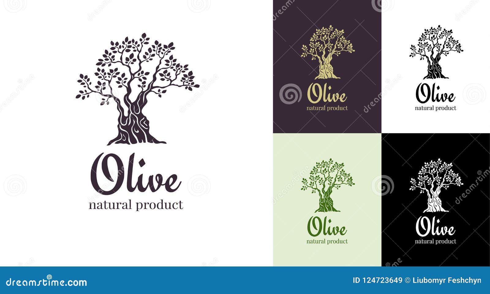 Olive Tree Vector Logo Design Template for Oil. Tree Olive Silhouette ...