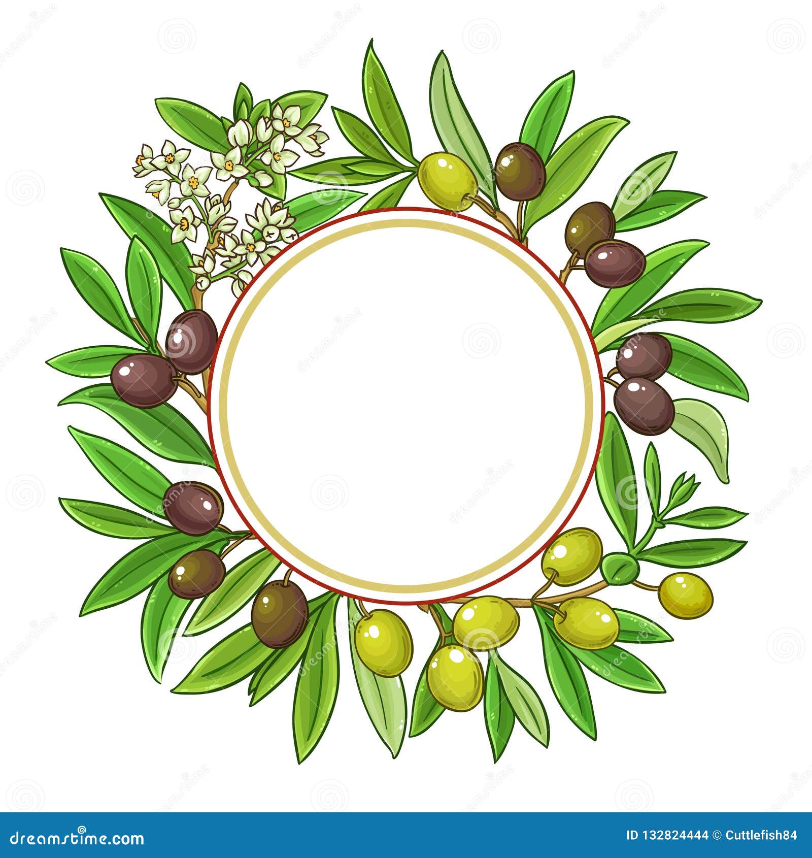 Olive vector frame stock vector. Illustration of greek - 132824444