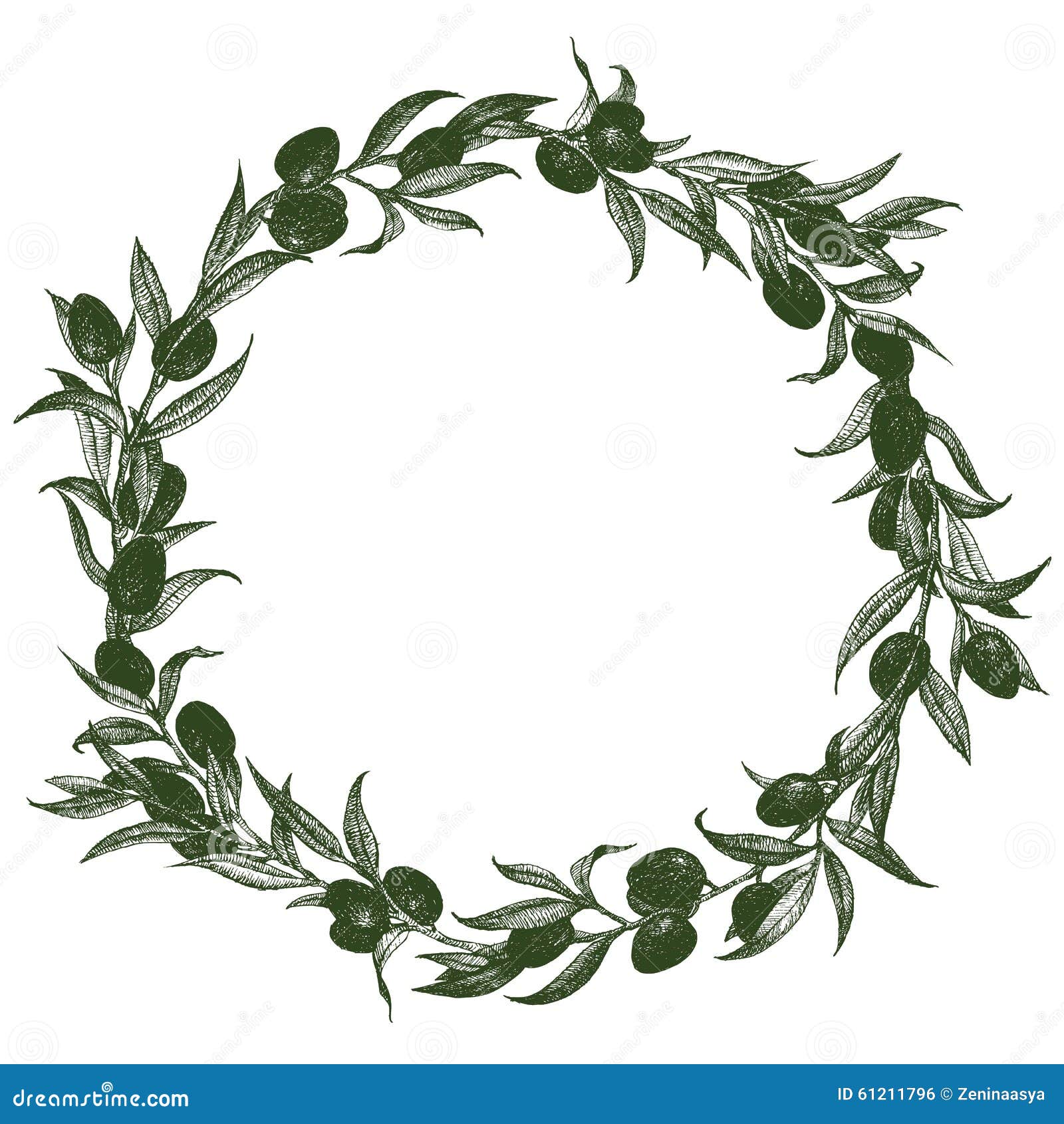 Olive wreath stock illustration. Illustration of nature - 61211796