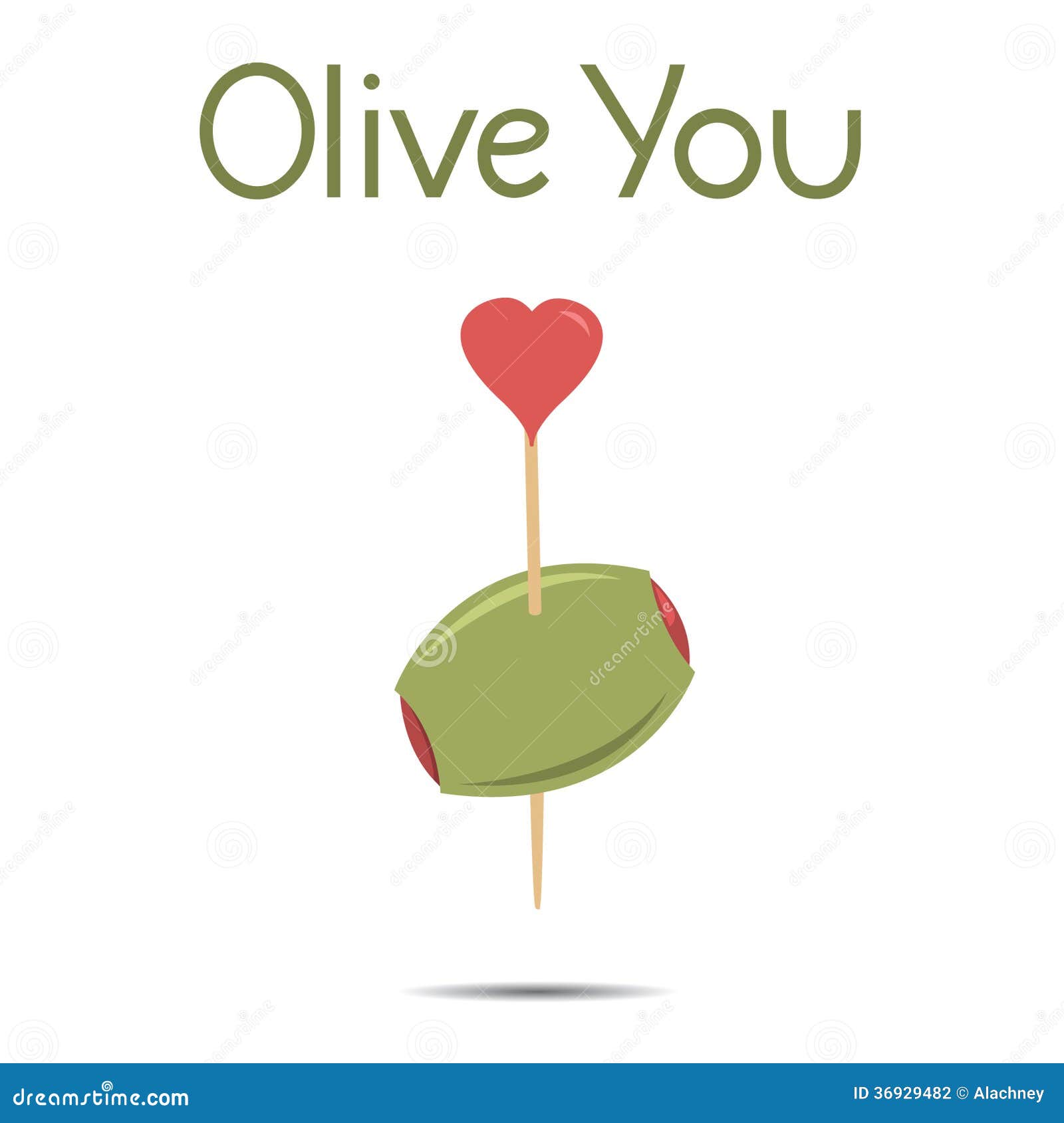 Olive You I Houdt Van U Vectorillustratie Vector Illustratie ...