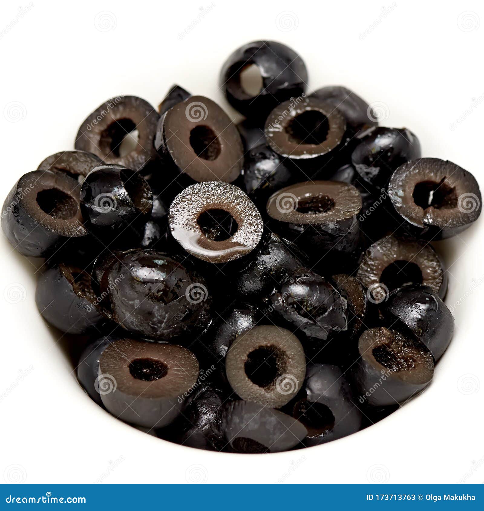 Olives Black Slices on White Background Square Ingredient Stock Image ...
