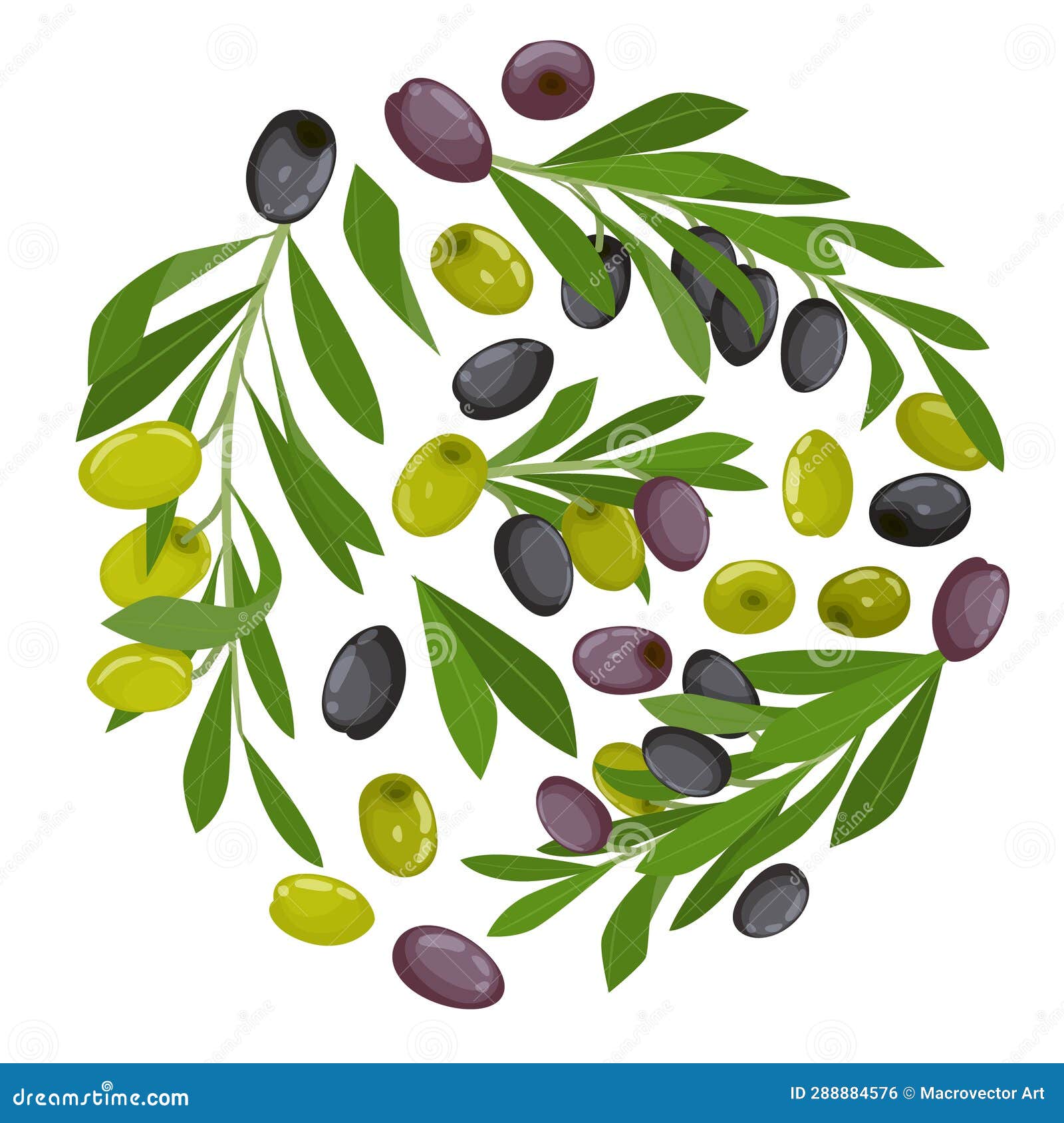 Olives Flat Composition stock illustration. Illustration of food ...
