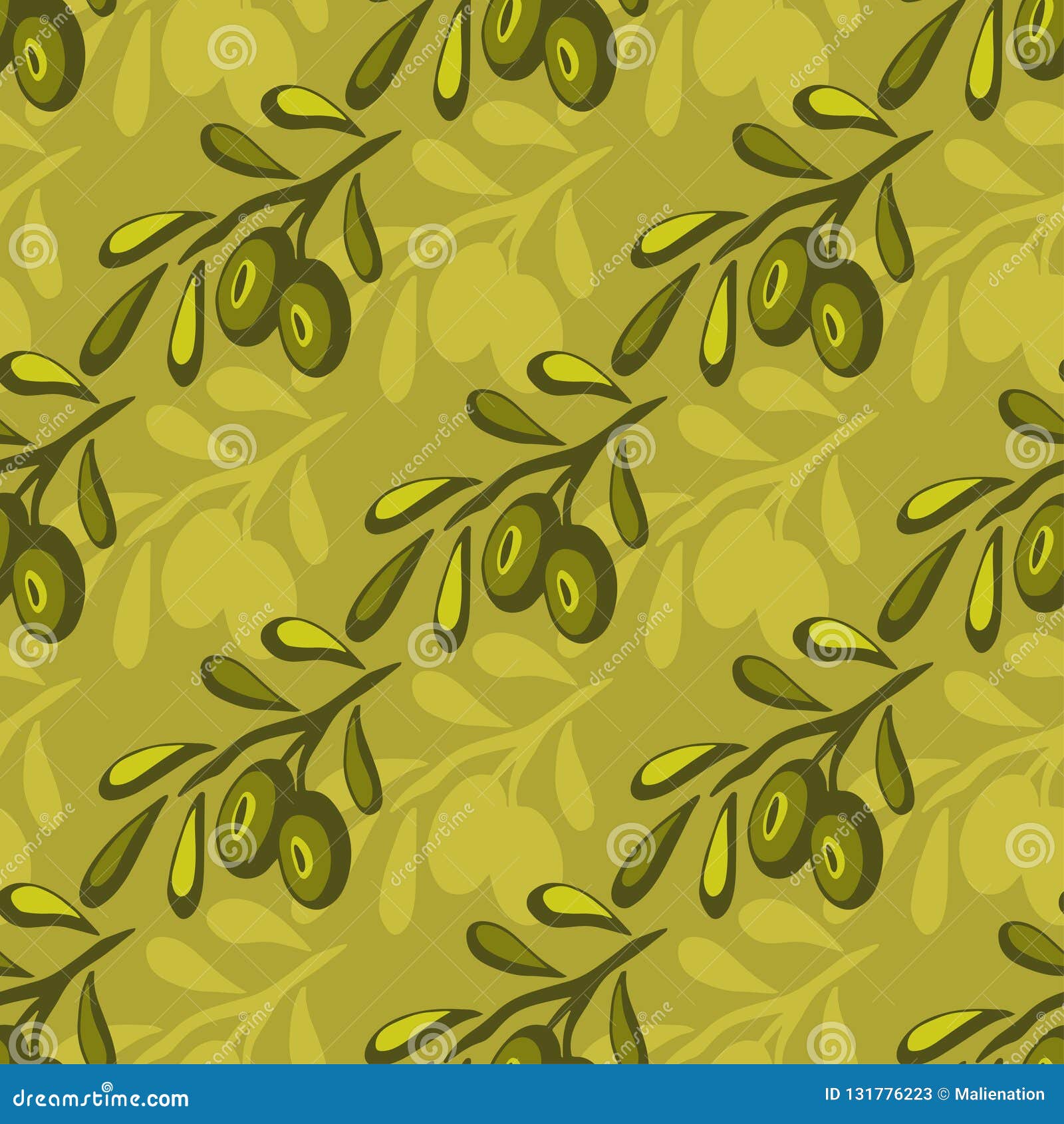 Olives Seamless Pattern. Modern Green Wallpaper. Textile Olive Print ...