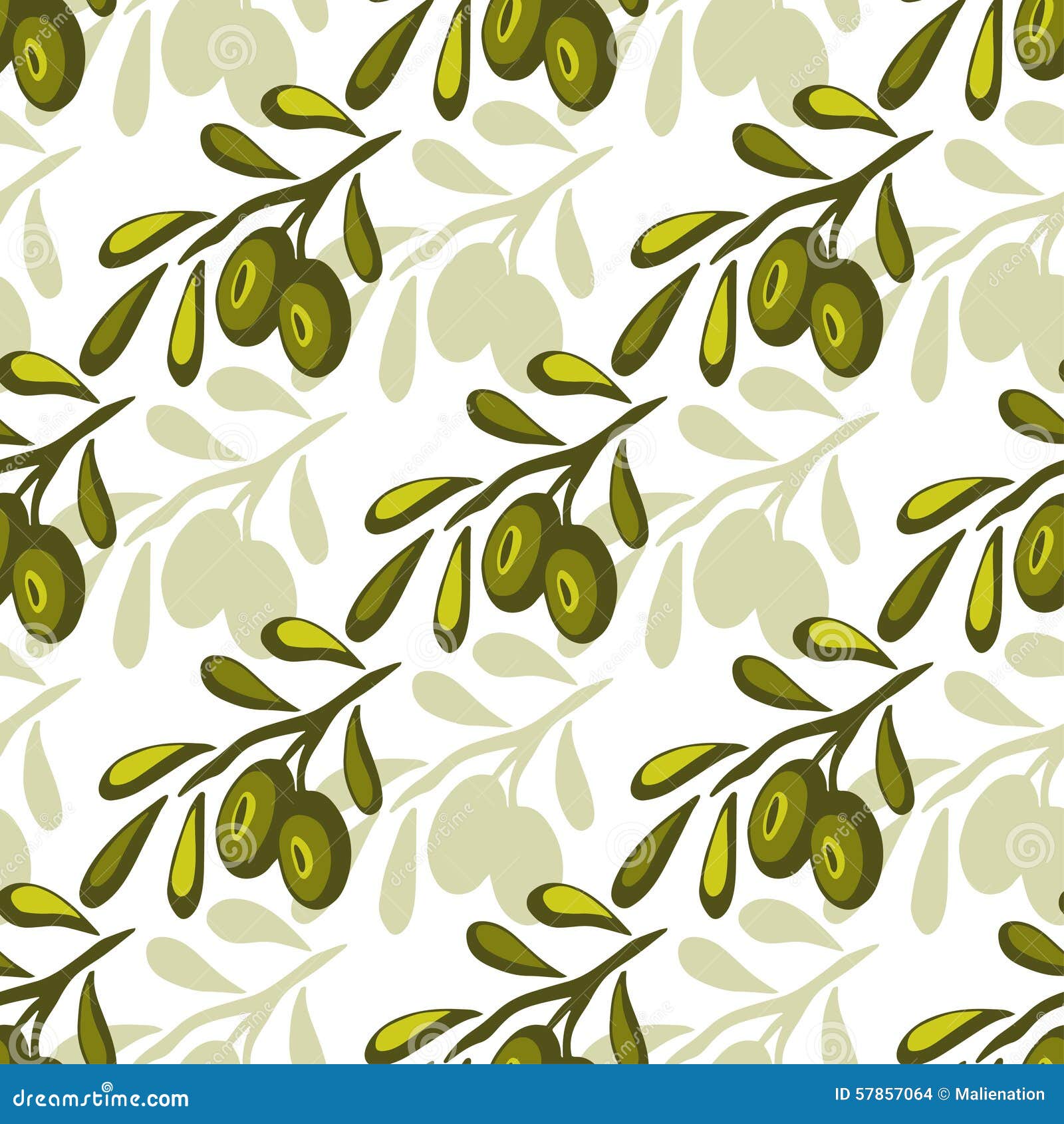 Olives Seamless Pattern Vector Olive Branch Background. Hand Drawn ...