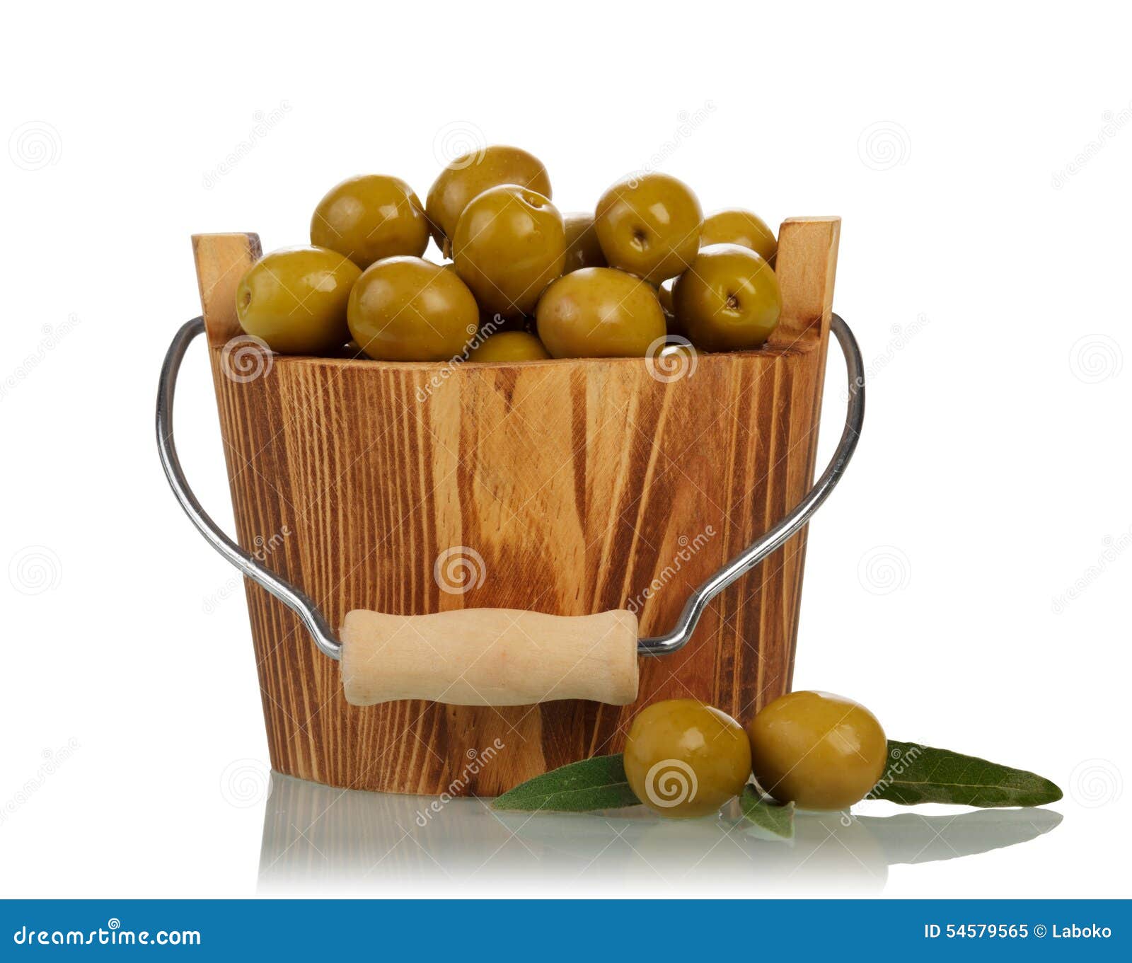 Olives in wooden bucket stock image. Image of oily, natural - 54579565