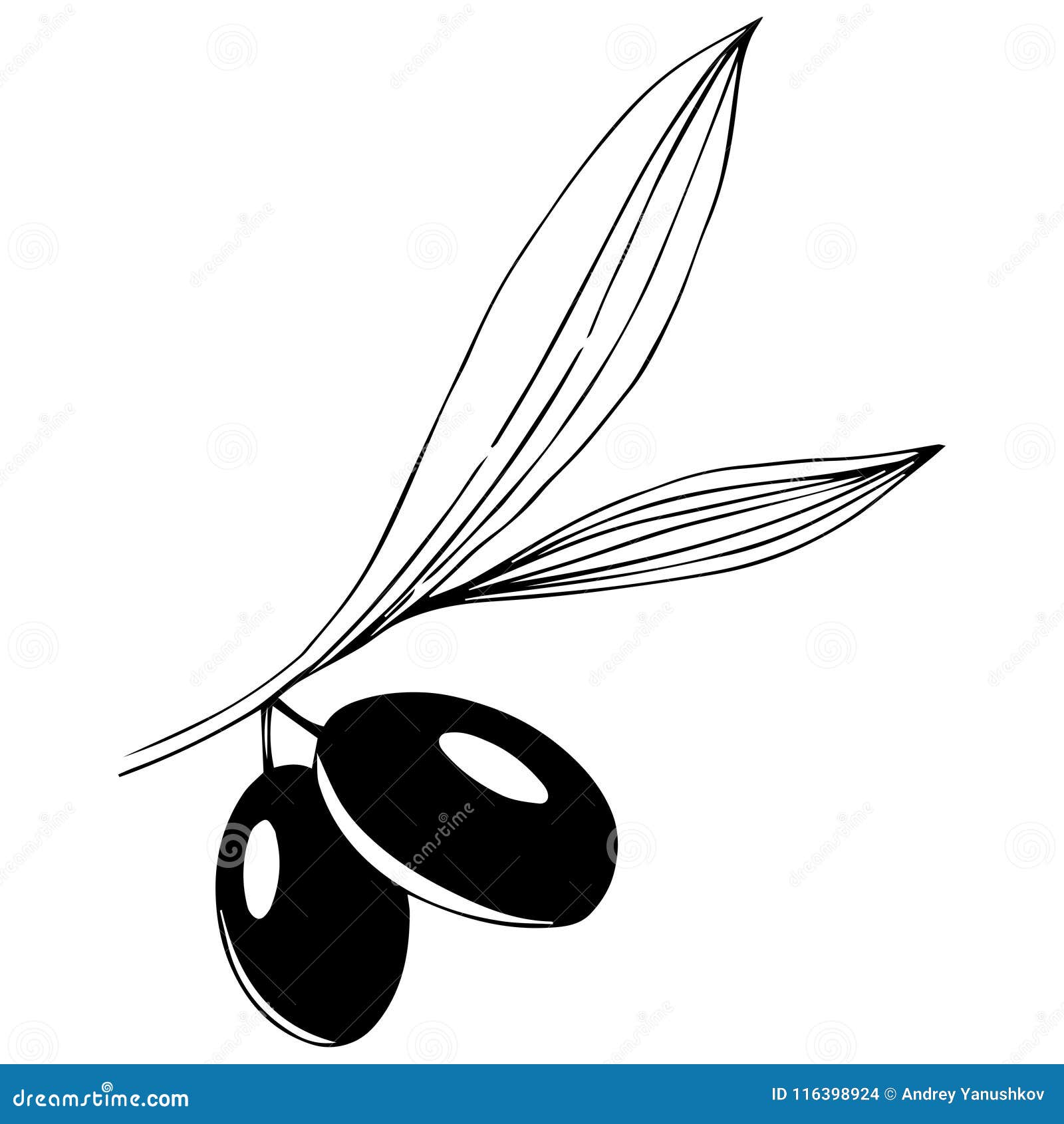Olivo En Un Estilo Del Vector Aislado Ilustración del Vector ...
