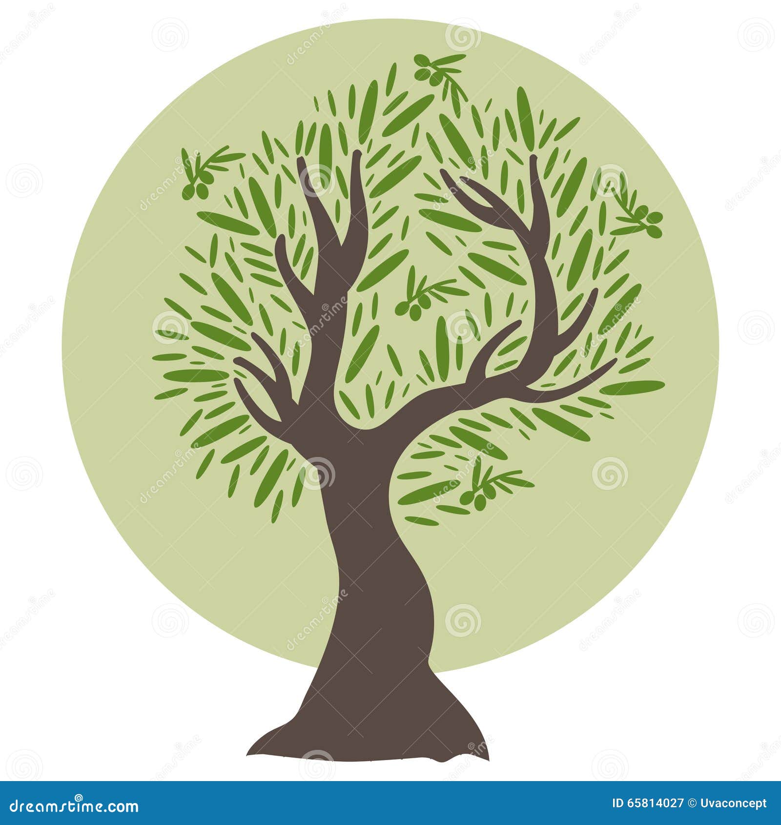Olivo plano Vector ilustración del vector. Ilustración de elegancia ...