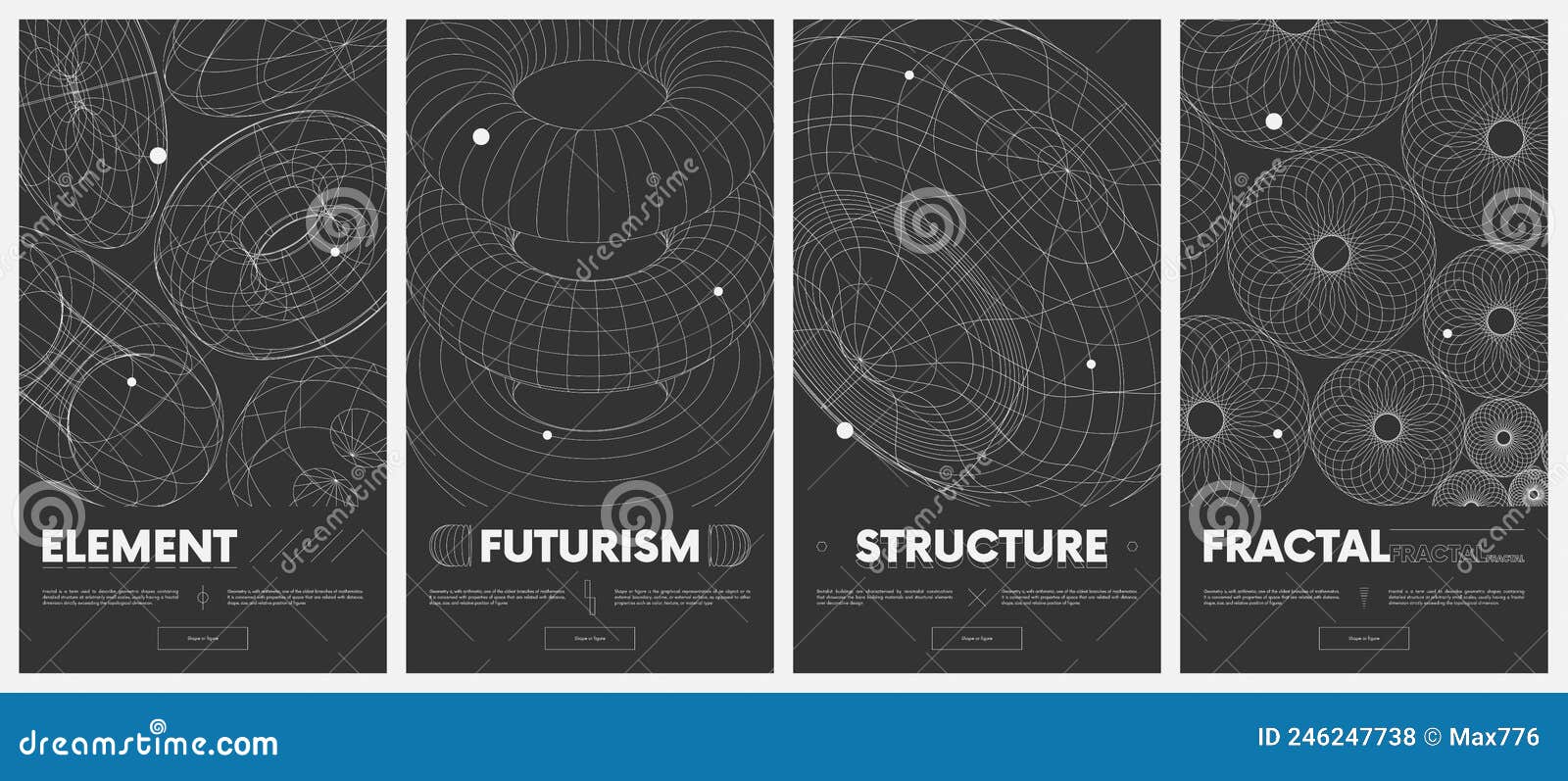 Vector Wireframes Wavy Technological Background, Business Presentation ...