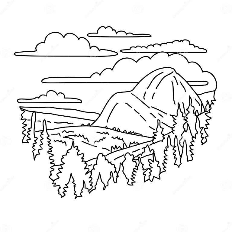 Olmsted Point With View Of Half Dome In Yosemite National Park Monoline