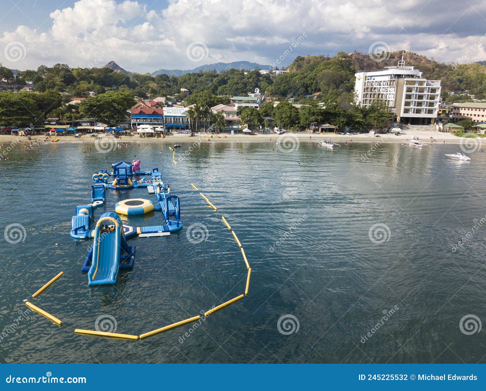 Olongapo Zambales Philippines Aerial Of A Water Park By The Coast