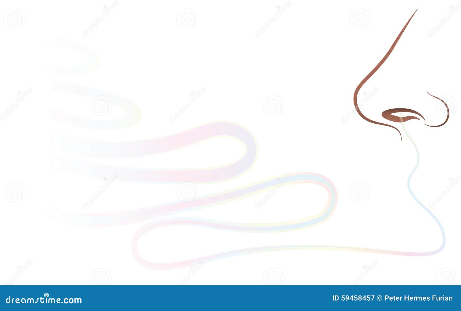 Olor del olor con la nariz ilustración del vector. Ilustración de ...