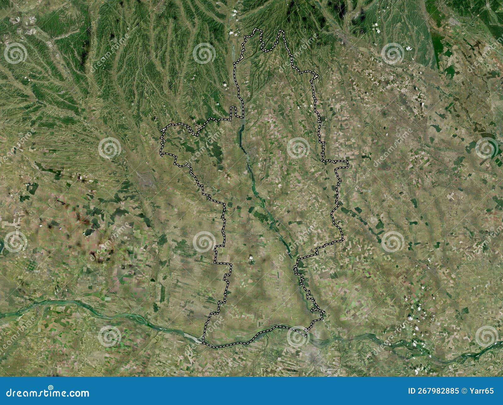 Olt, Romania. High-res Satellite. No Legend Stock Illustration ...