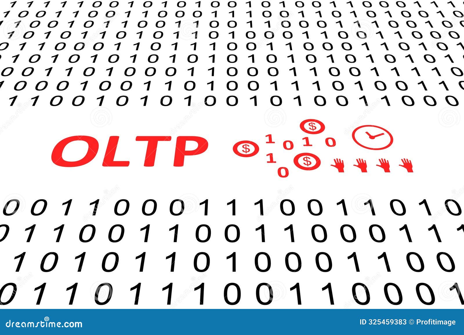 OLTP Concept Binary Code 3d Stock Illustration - Illustration of ...