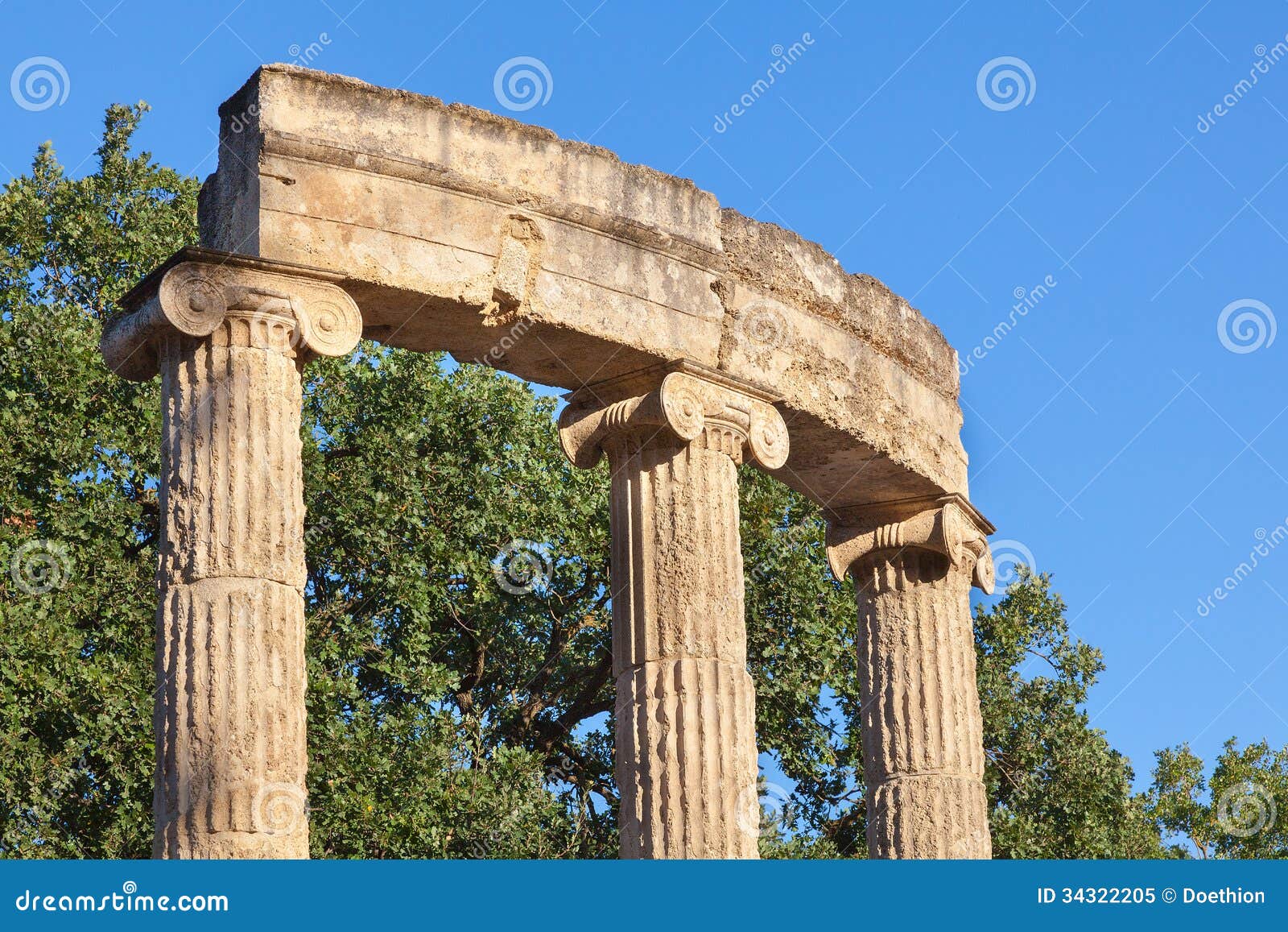 Olympia Greece Philippeion Colonnade Stock Image - Image of famous ...