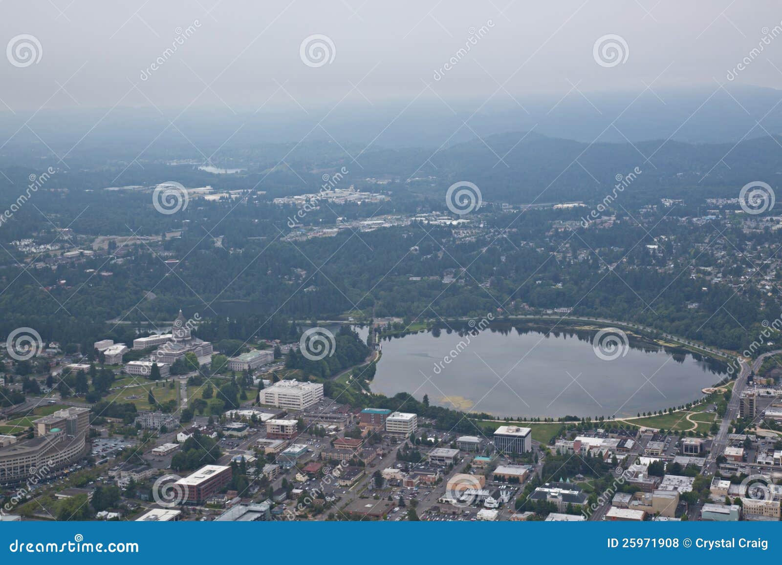 Olympia Washington Aerial View of Capital Building Stock Photo - Image ...