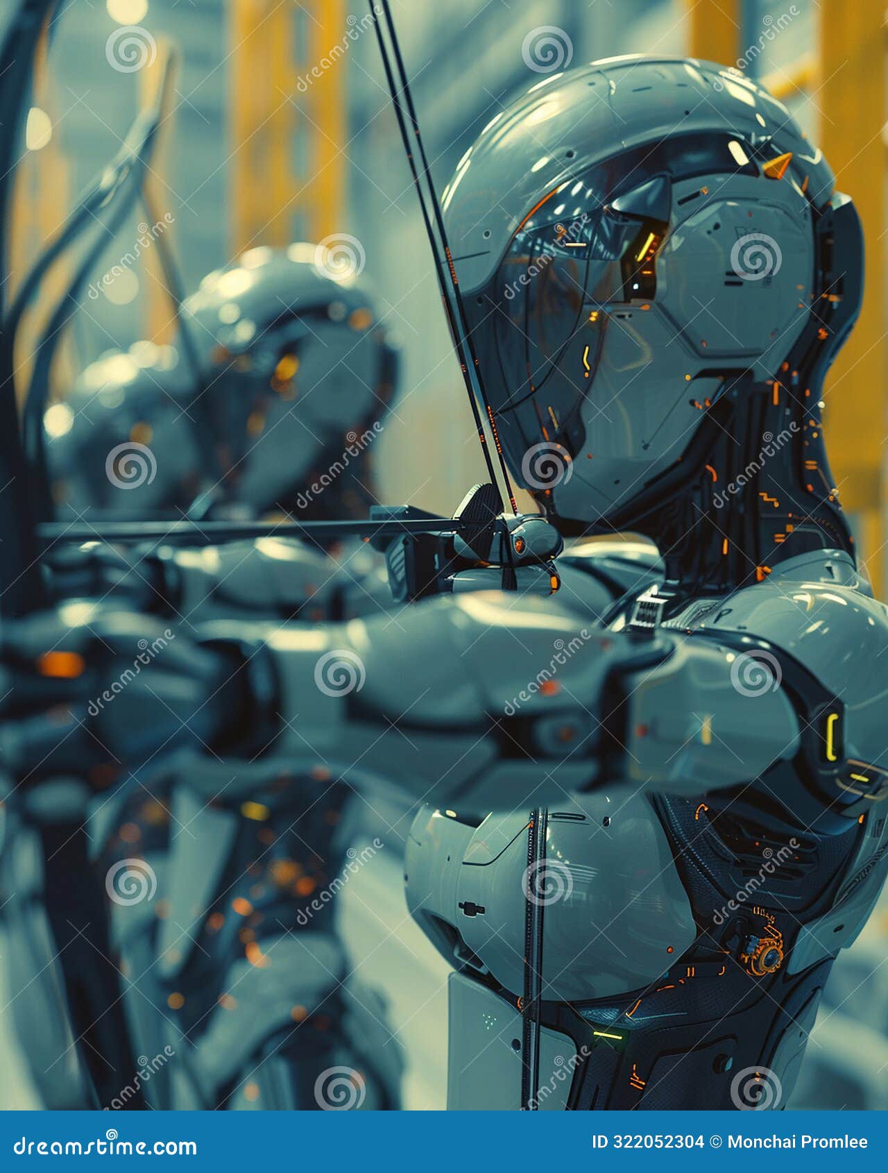 Olympic Archers Aiming at Targets, Side View, Focusing on Precision and ...