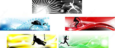 Olympic Banner in Typical Five Colors Stock Vector - Illustration of ...