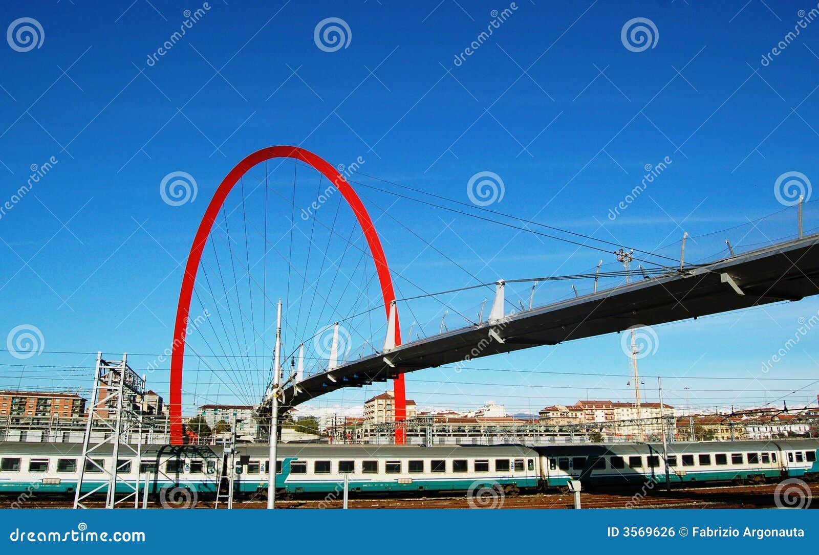 Olympic Bridge, Turin, Italy Stock Photo - Image of turin, footbridge ...