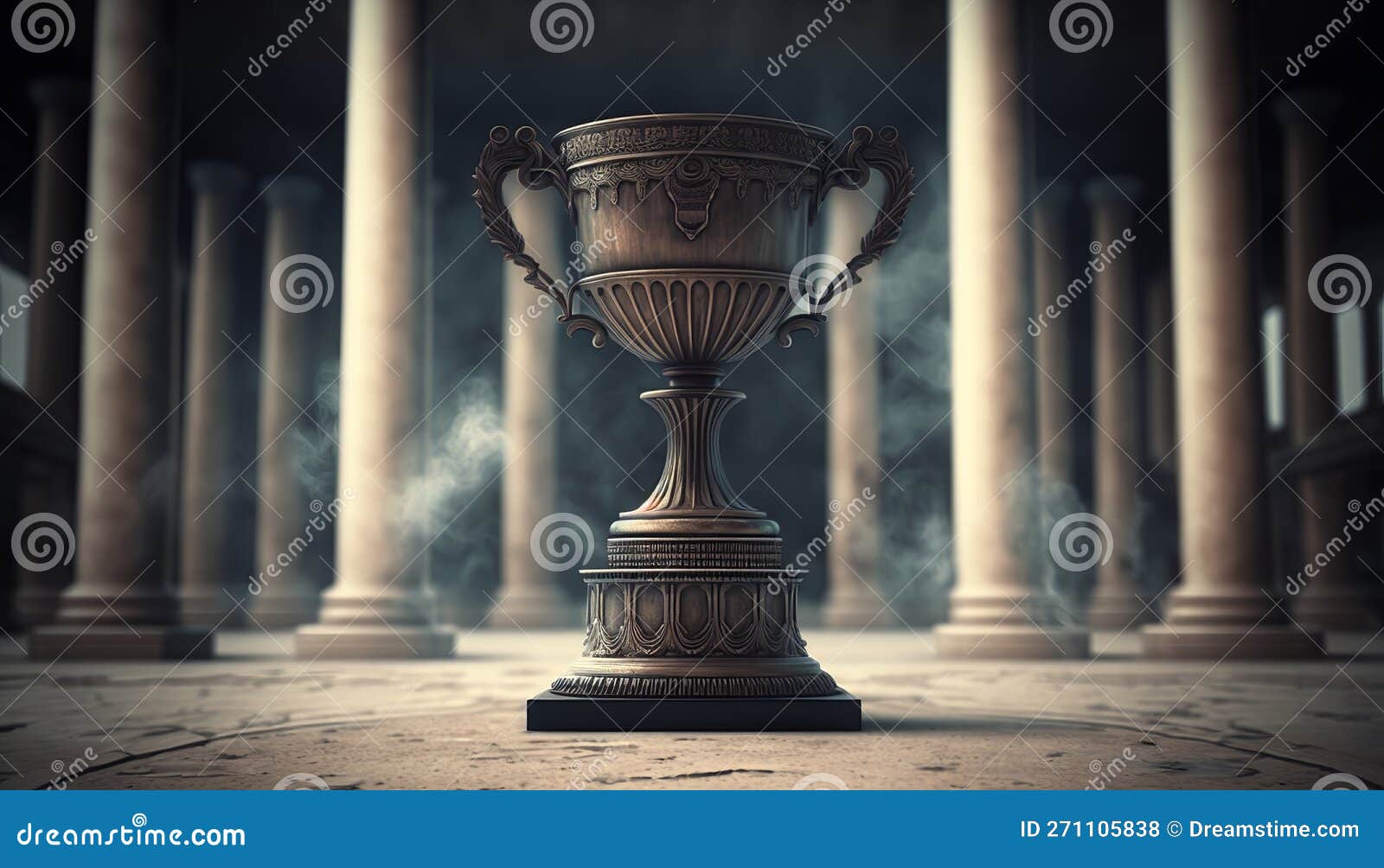Olympic Cup Winner with Columns. Generative AI. Stock Illustration ...
