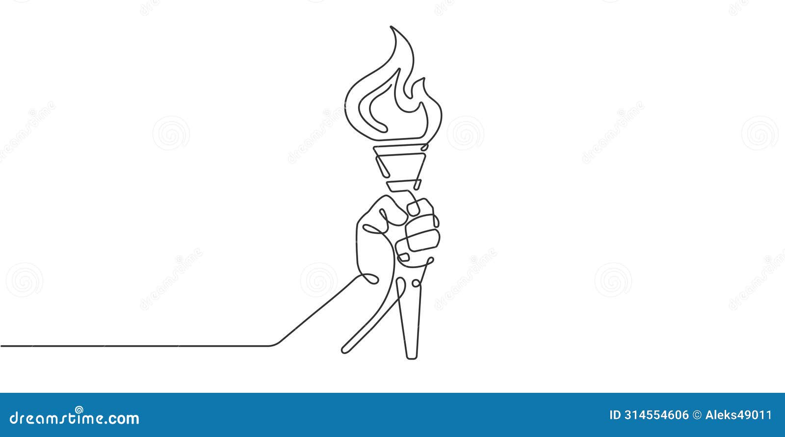 Olympic Fire. Sports Cup. Line Drawing.Vector Illustration Stock Vector ...