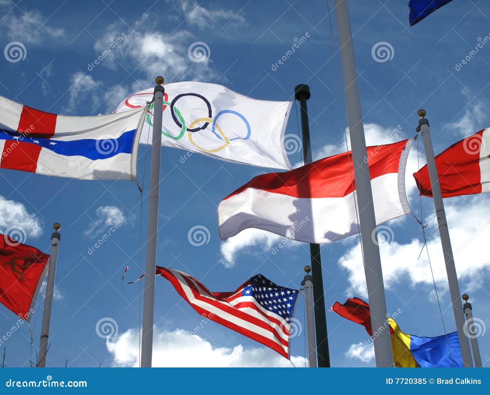 Olympic Flag Waving In The Wind Editorial Photo | CartoonDealer.com ...