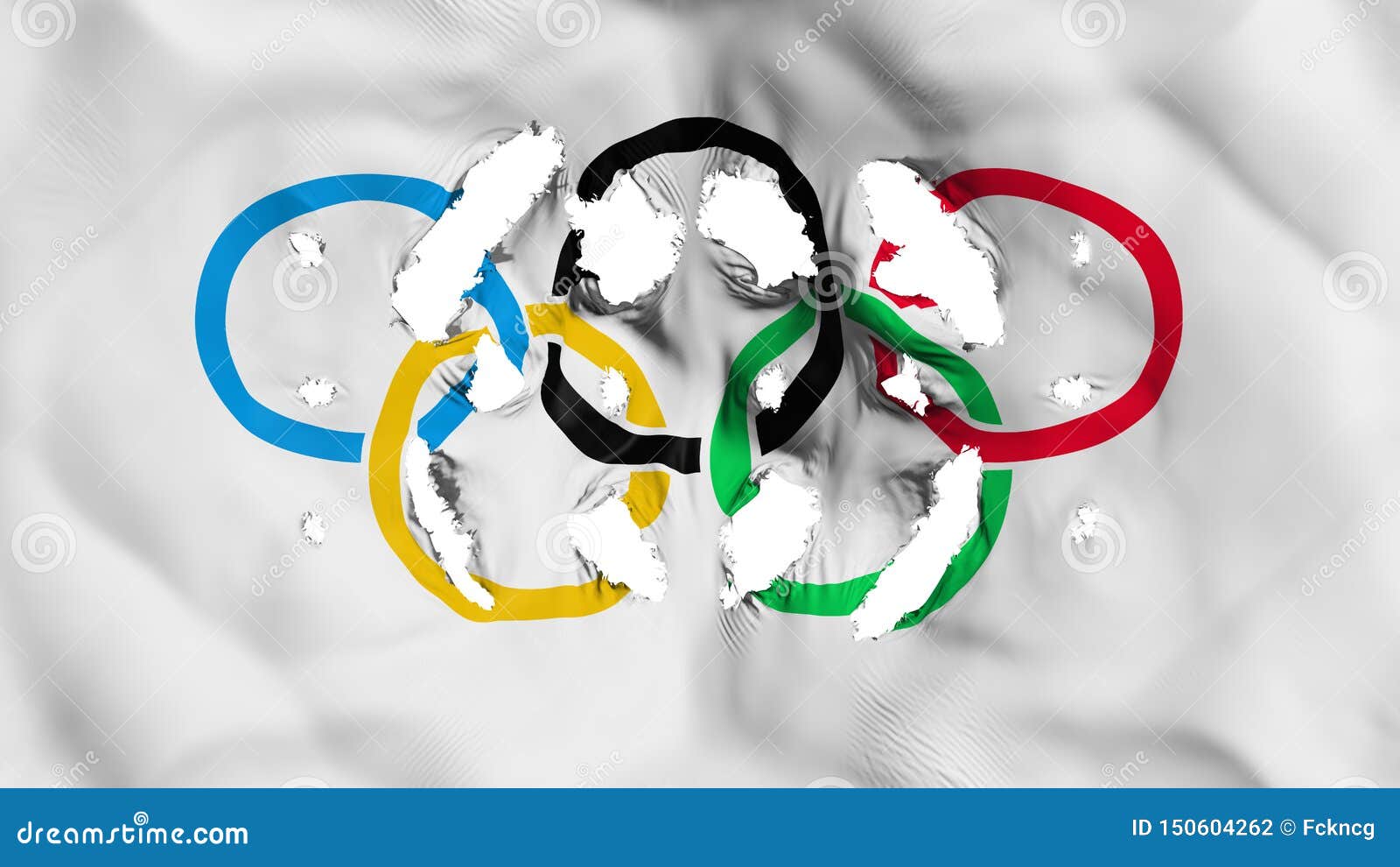 Olympic Flag with a Small Holes Editorial Photography - Illustration of ...