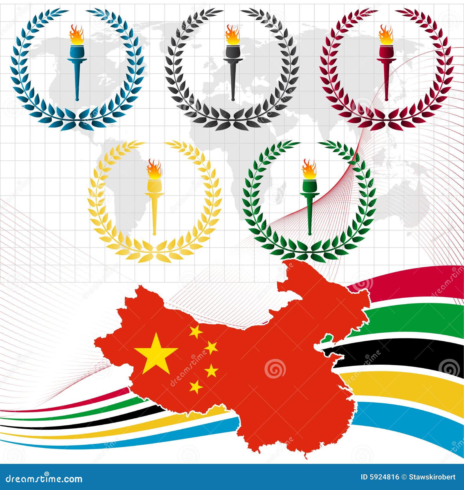 Olympic Games - Balloons : 5 Colors Stock Photography | CartoonDealer ...