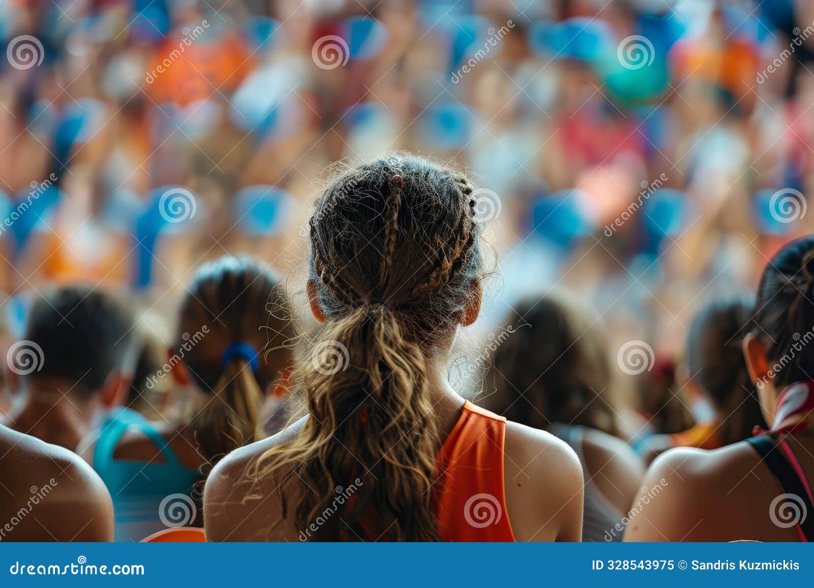 Olympic Games Event, Athletes and Blurry Crowd Background. Generative ...