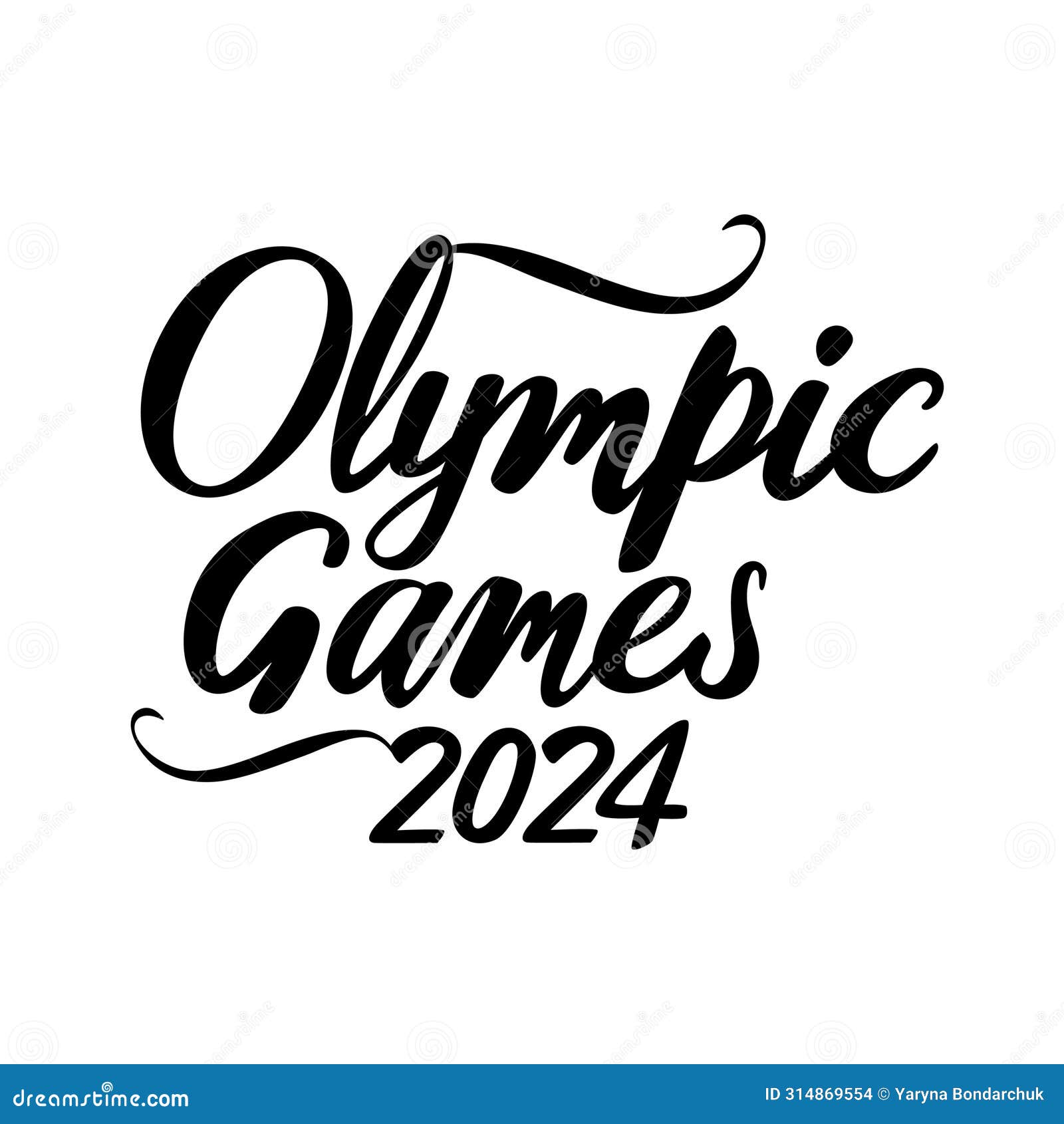 Olympic Games 2024. Summer Olympic Games in Paris 2024. Black Lettering ...