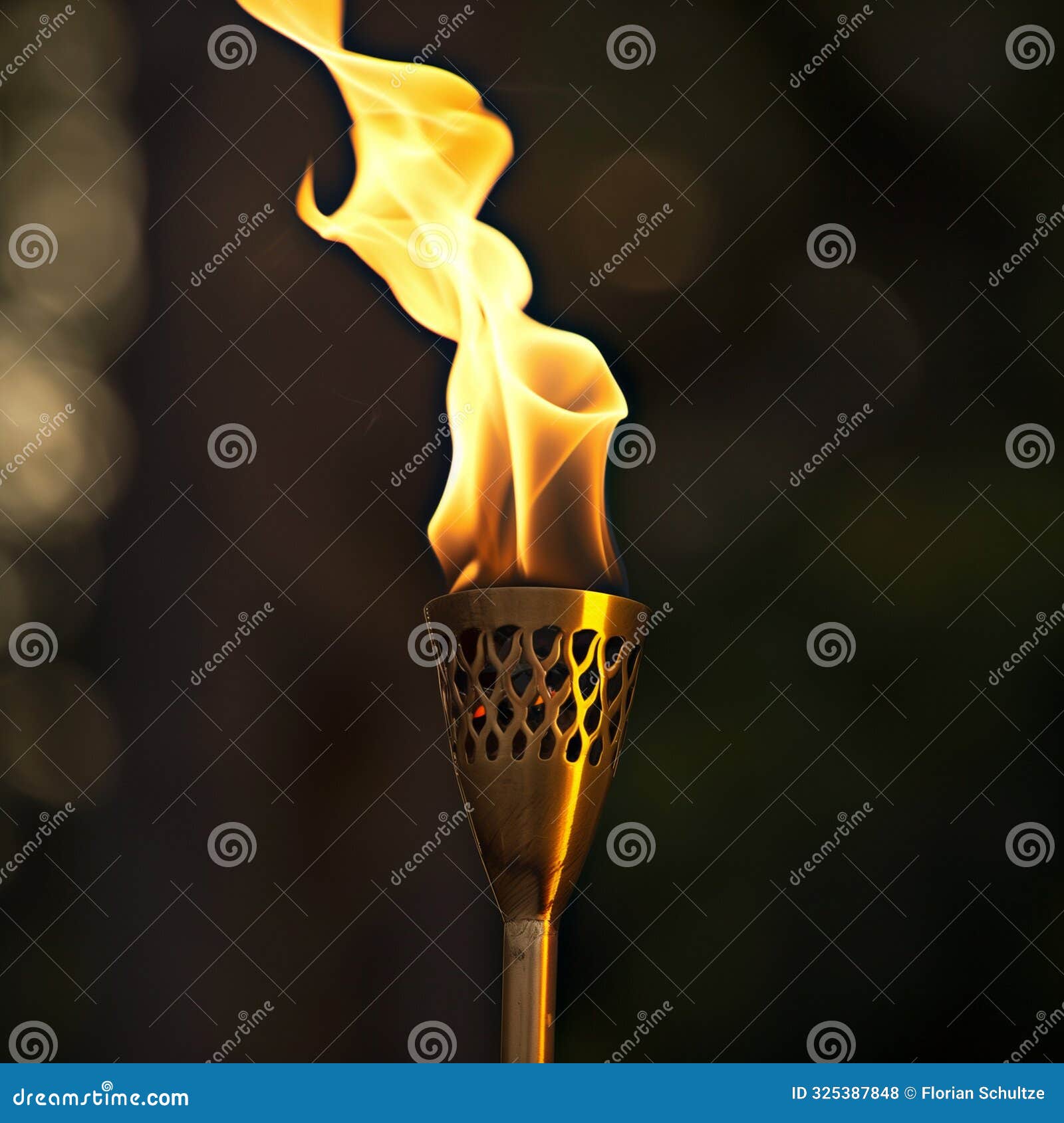 Olympic Games Torch with Flame Stock Illustration - Illustration of ...