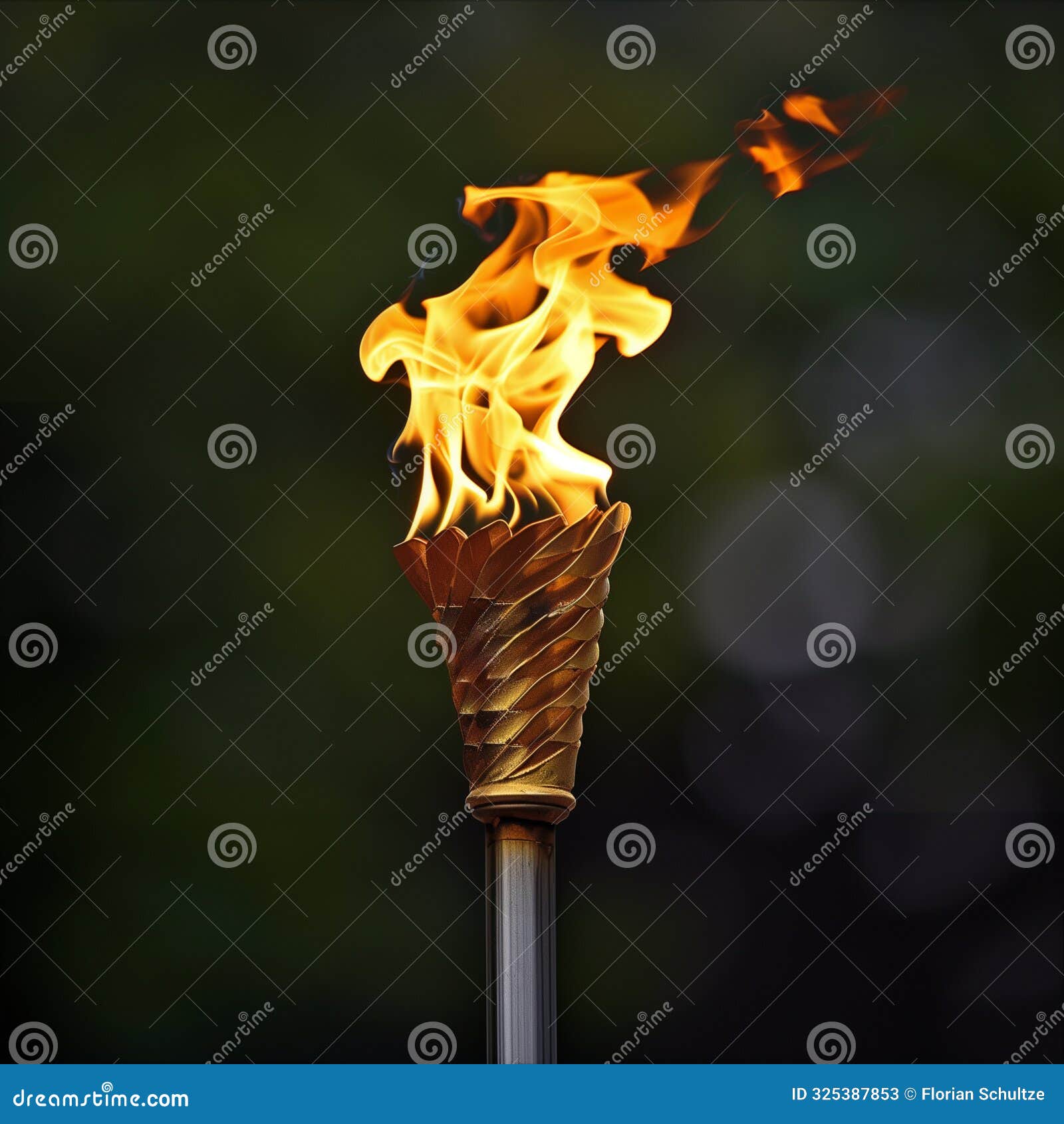 Olympic Games Torch with Flame Stock Illustration - Illustration of ...