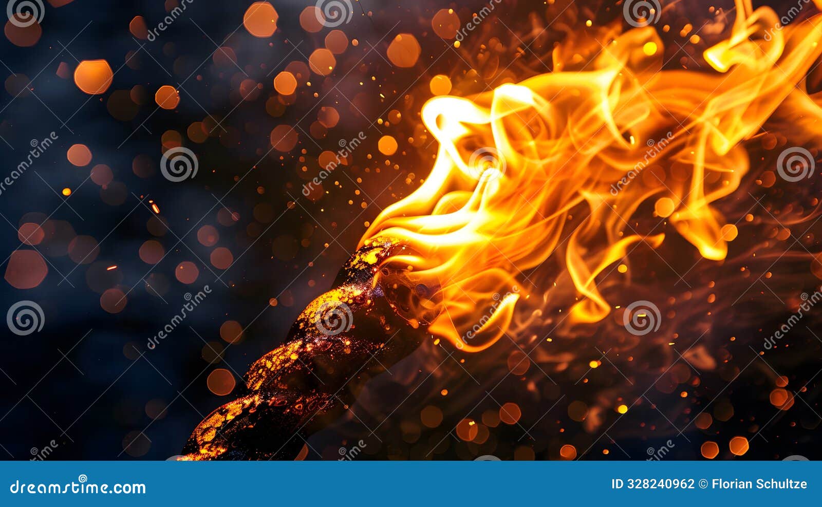 Olympic Games Torch with Flame Stock Illustration - Illustration of ...