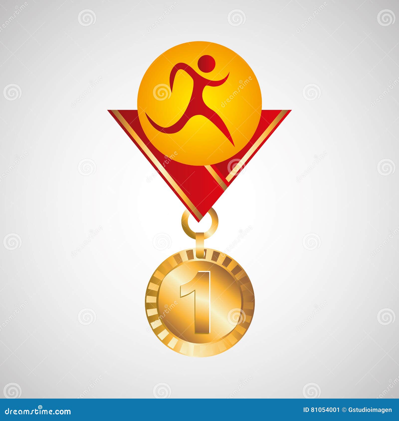 Olympic Gold Medal Athletics Icon Cartoon Vector | CartoonDealer.com ...
