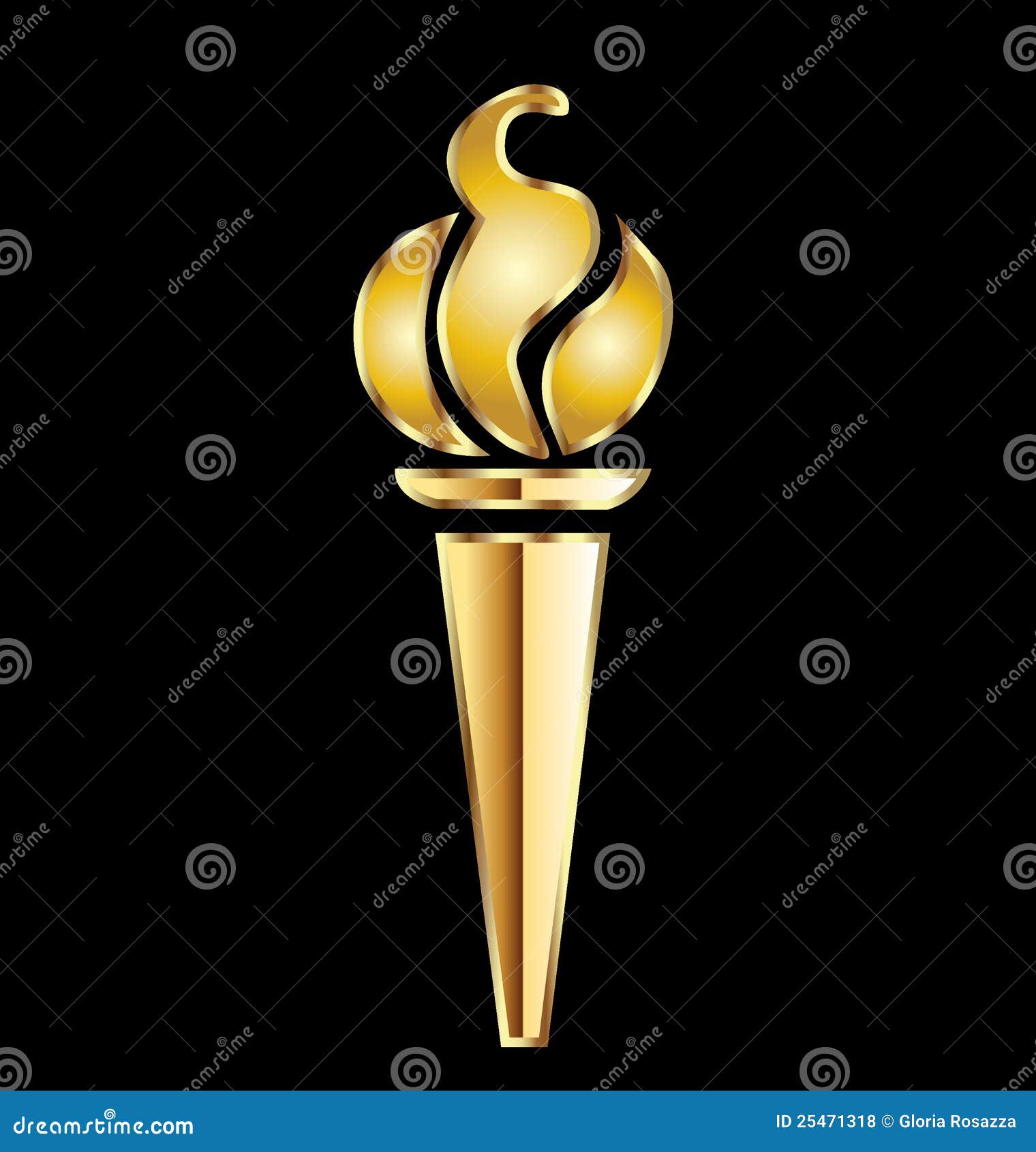 Olympic Gold Torch Vector Illustration | CartoonDealer.com #25471318