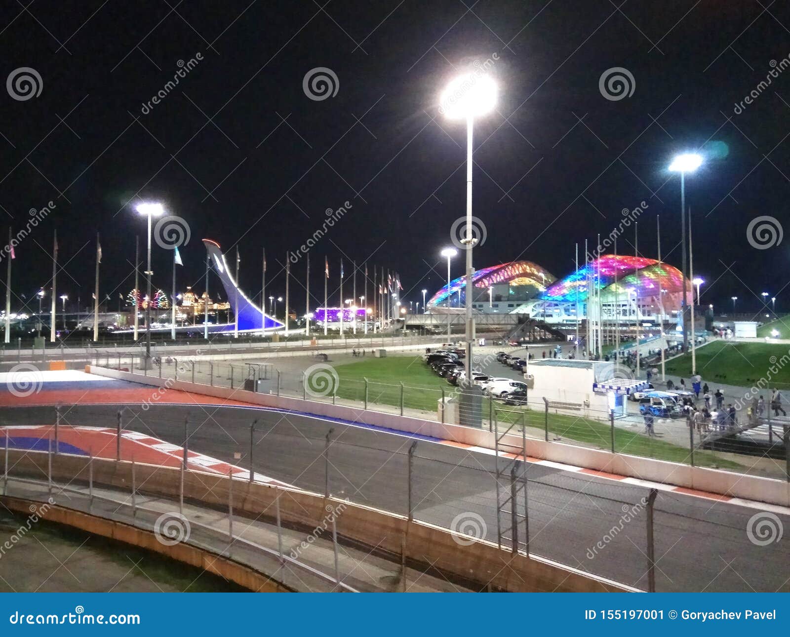 Olympic Park in Sochi at Night. Olympics 2012 Stock Image - Image of ...